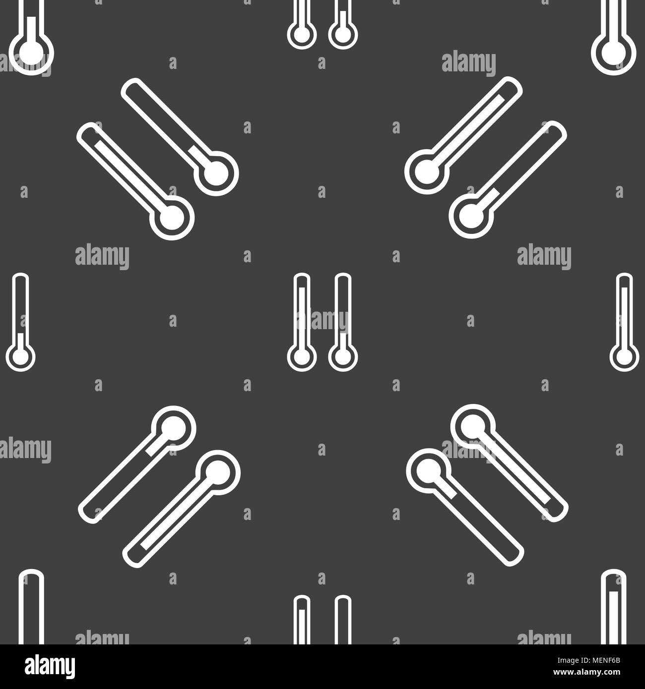 thermometer temperature icon sign. Seamless pattern on a gray ...