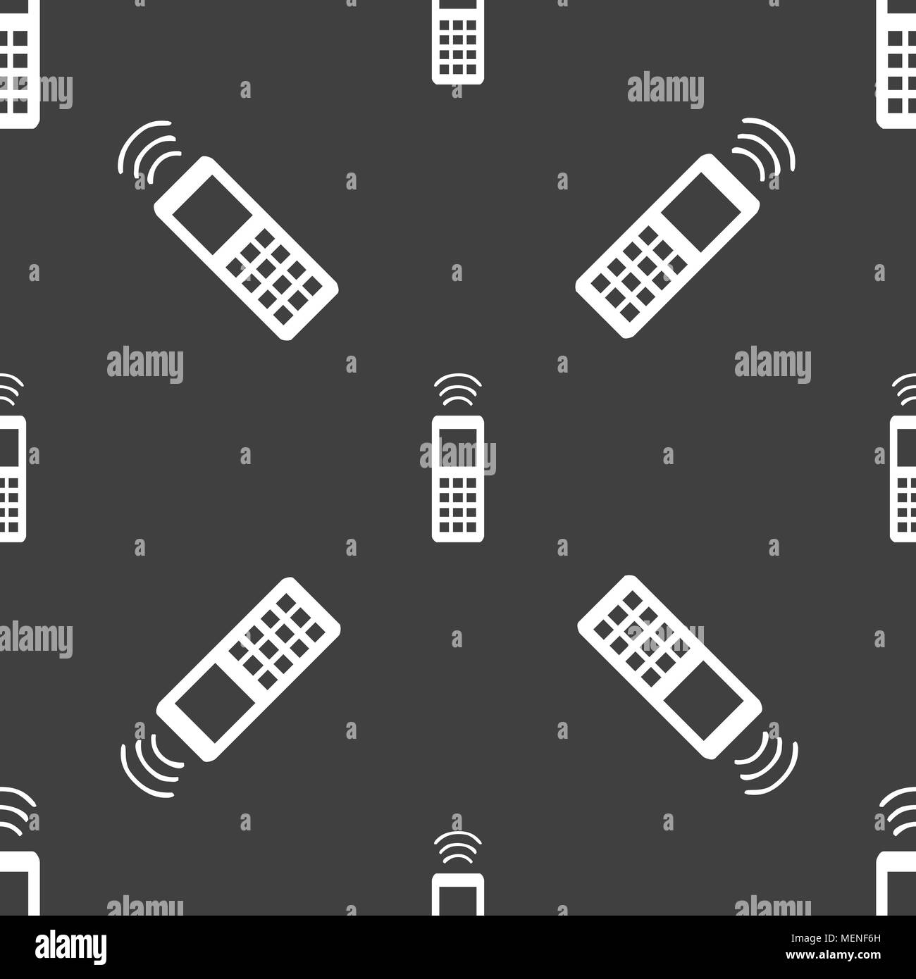 the remote control icon sign. Seamless pattern on a gray background ...