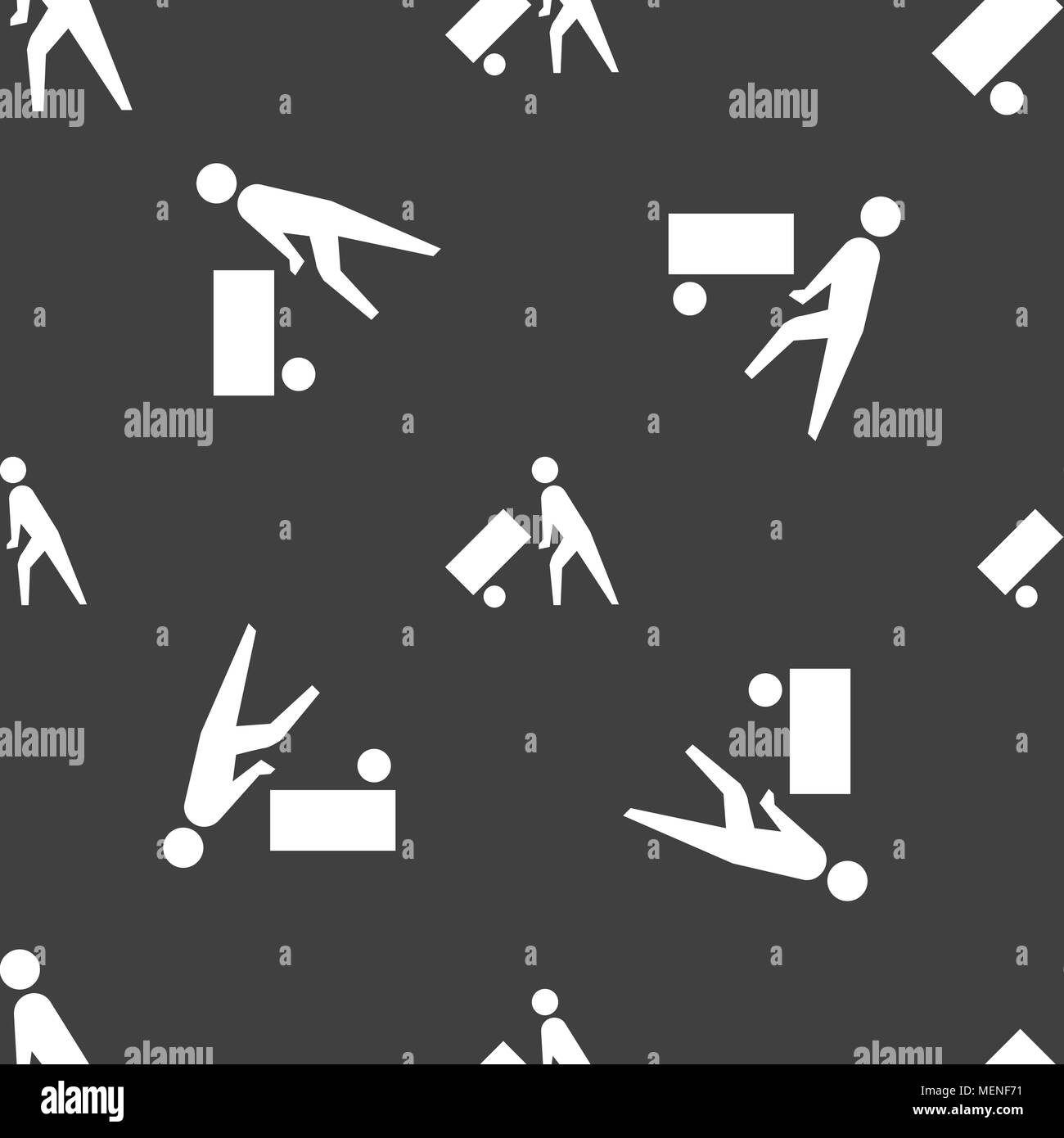 Loader icon sign. Seamless pattern on a gray background. Vector ...