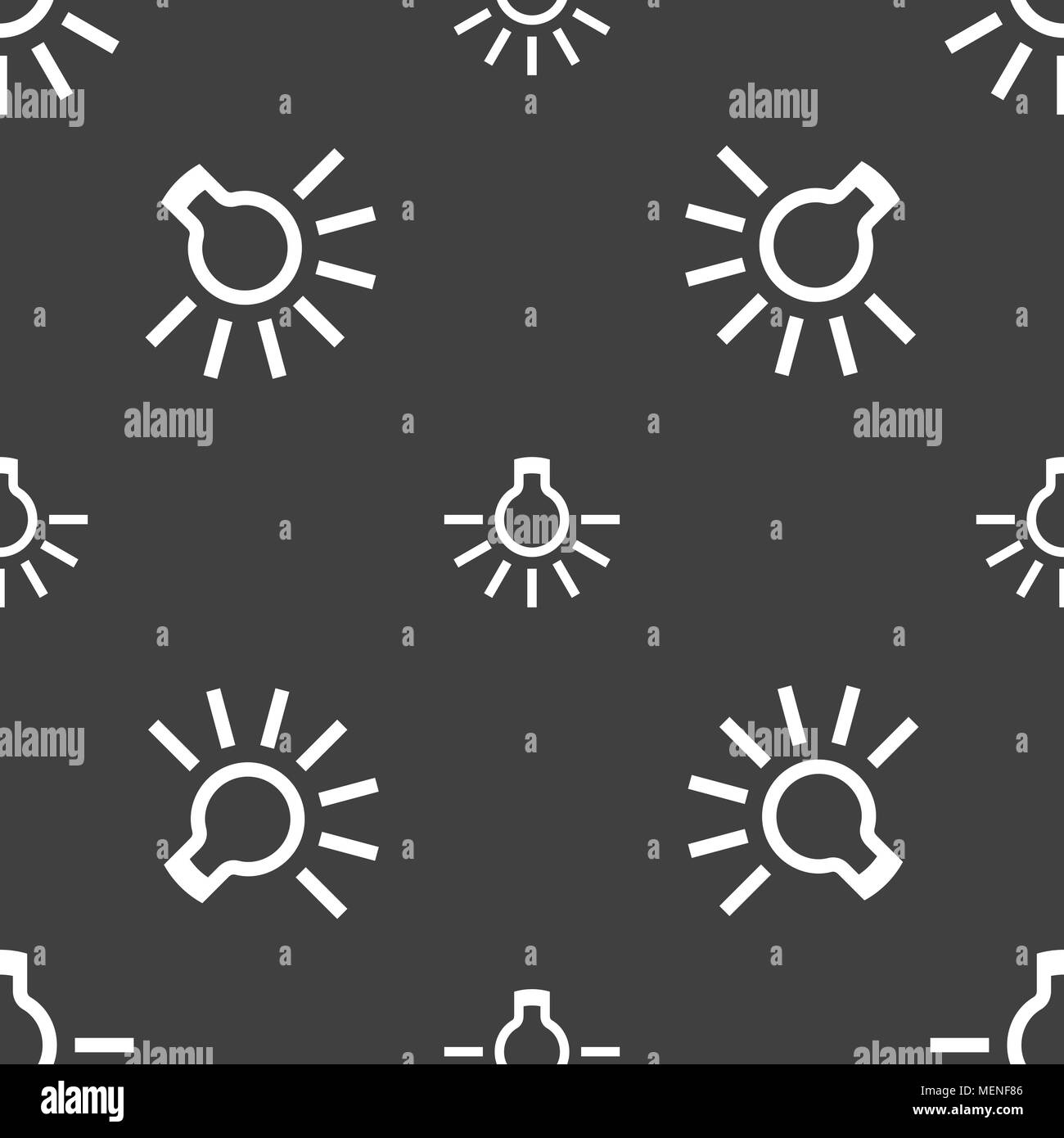 light bulb icon sign. Seamless pattern on a gray background. Vector ...