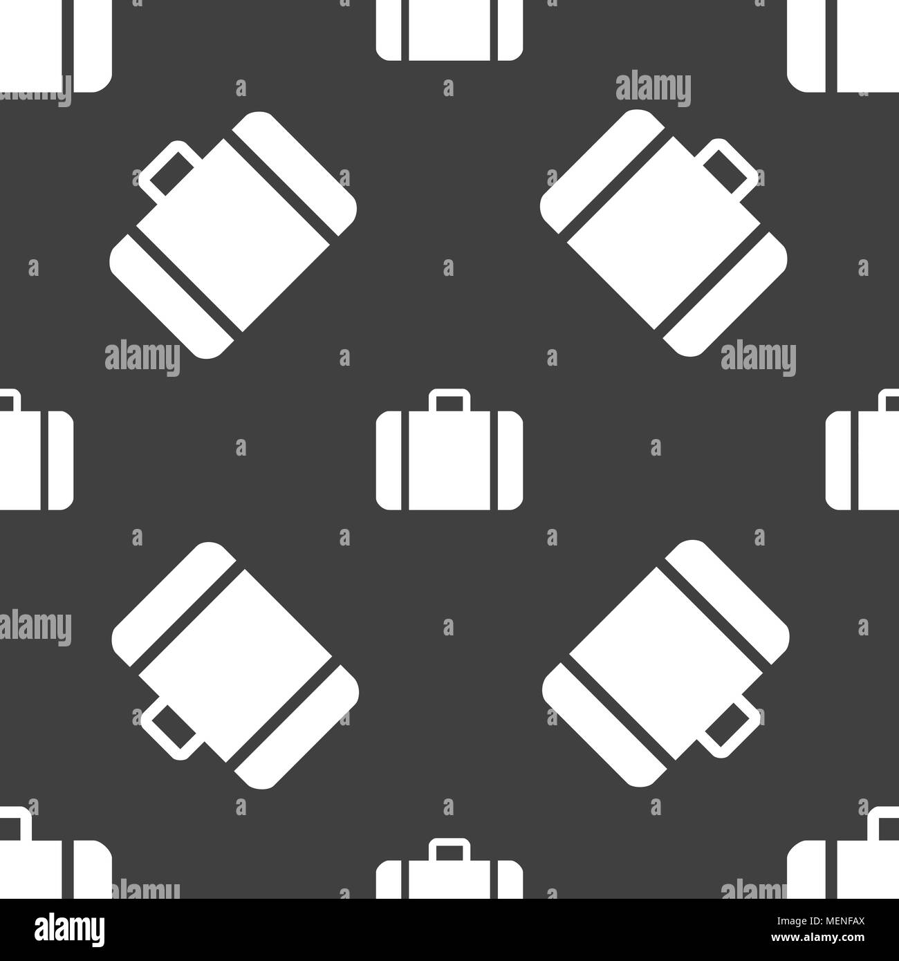 suitcase icon sign. Seamless pattern on a gray background. Vector ...