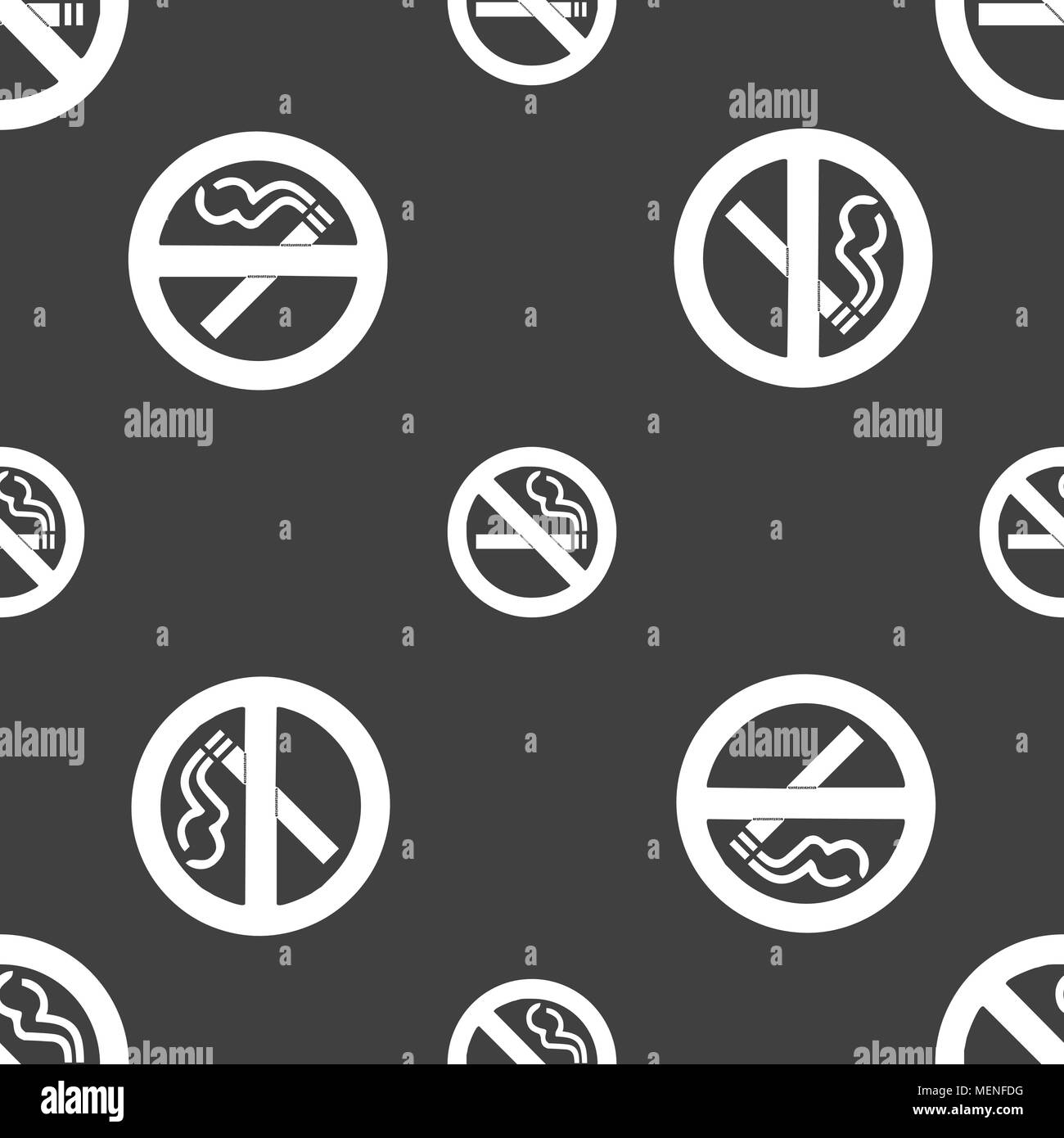 no smoking icon sign. Seamless pattern on a gray background. Vector ...