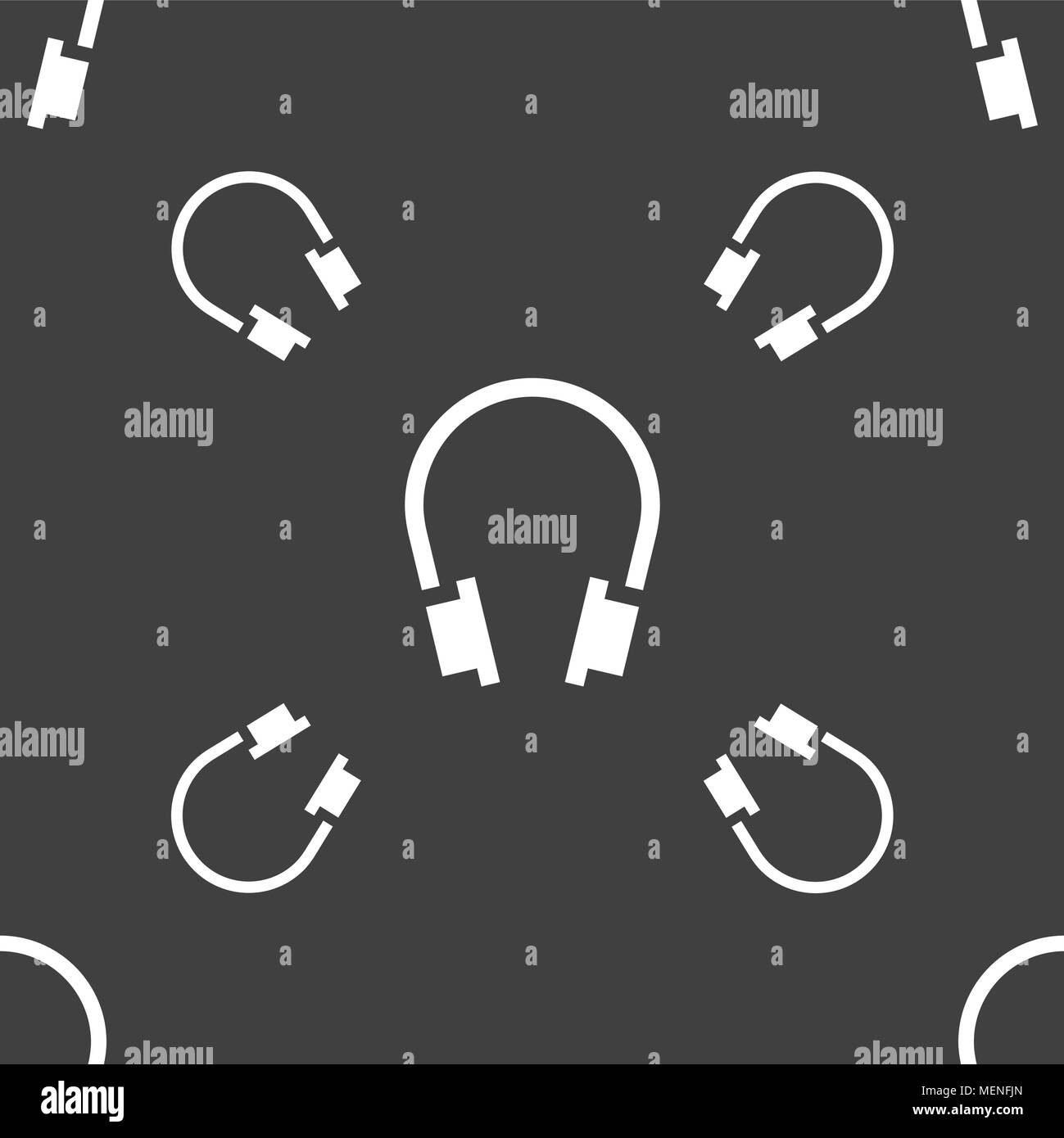 headsets icon sign. Seamless pattern on a gray background. Vector ...