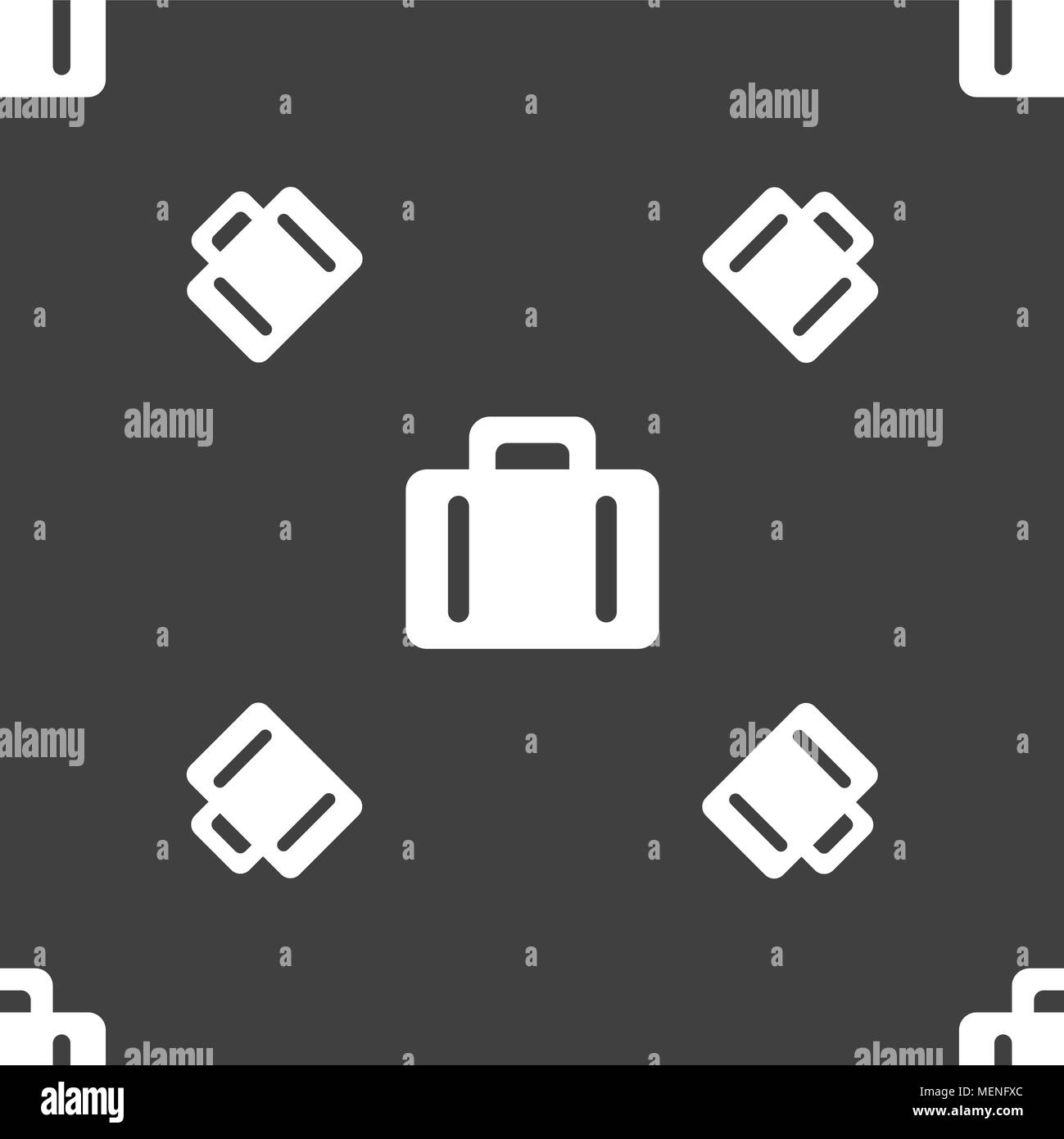 suitcase icon sign. Seamless pattern on a gray background. Vector ...