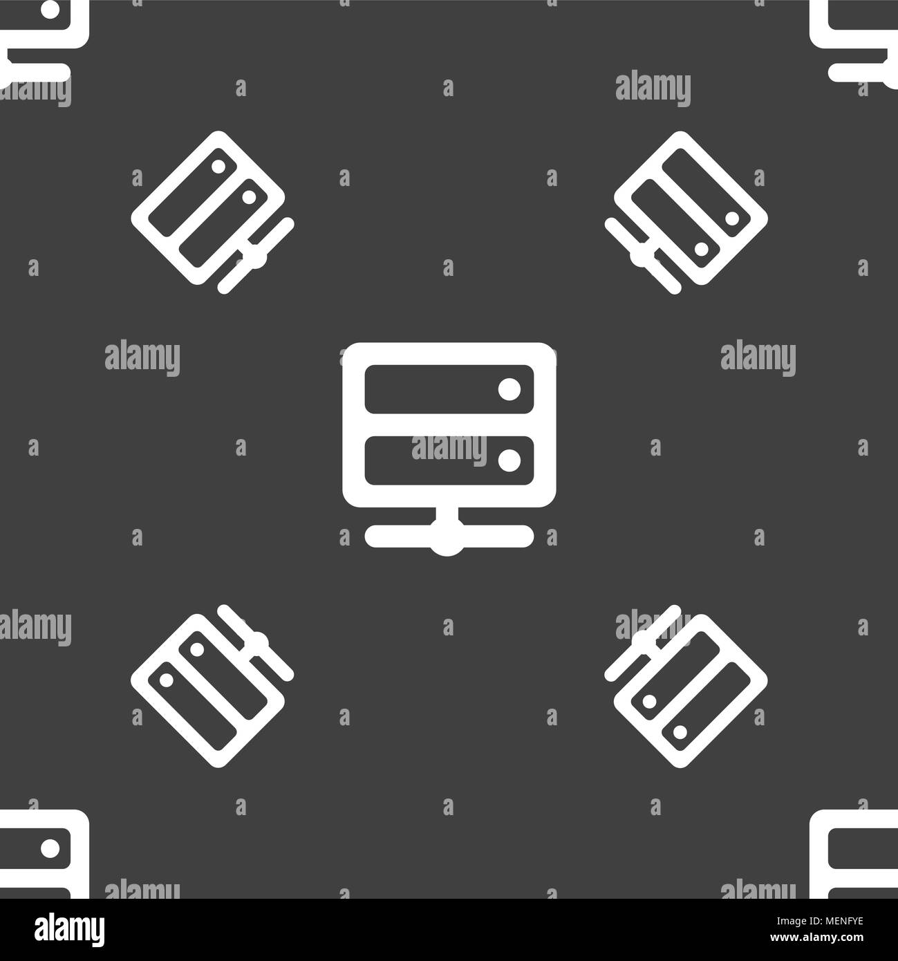 Server icon sign. Seamless pattern on a gray background. Vector ...