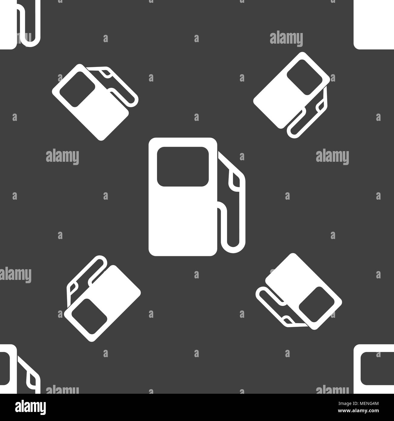 Auto gas station icon sign. Seamless pattern on a gray background ...