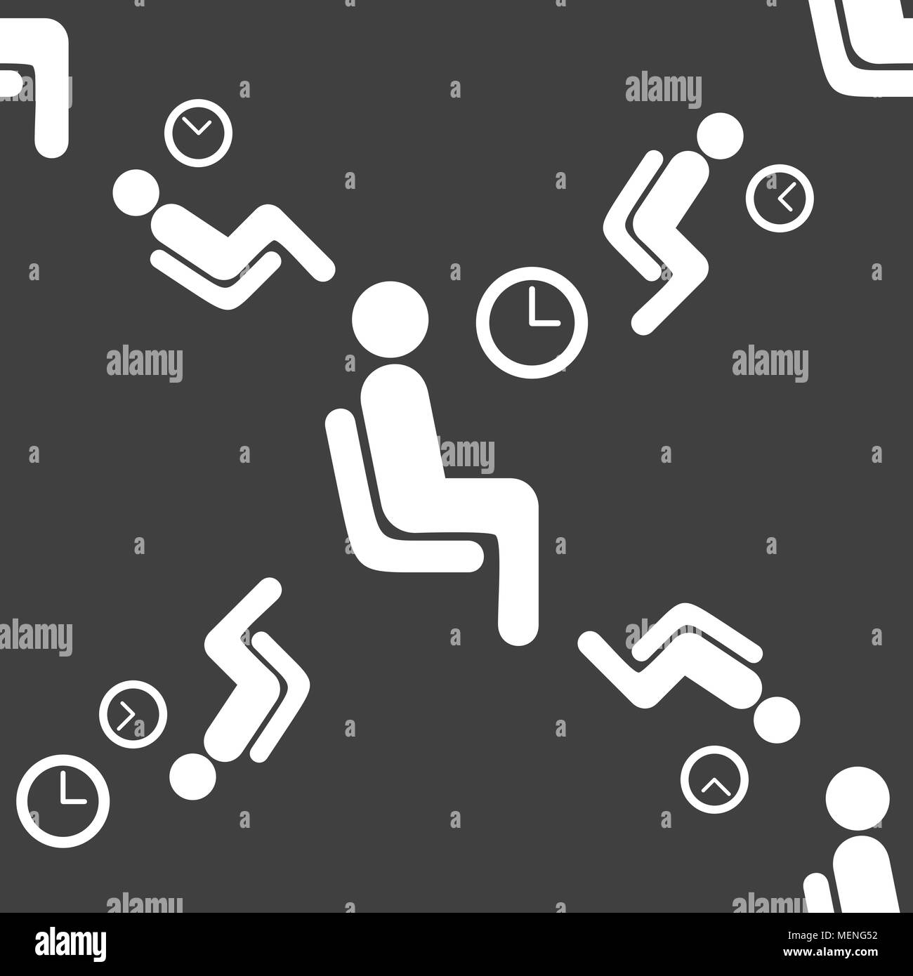 waiting icon sign. Seamless pattern on a gray background. Vector ...