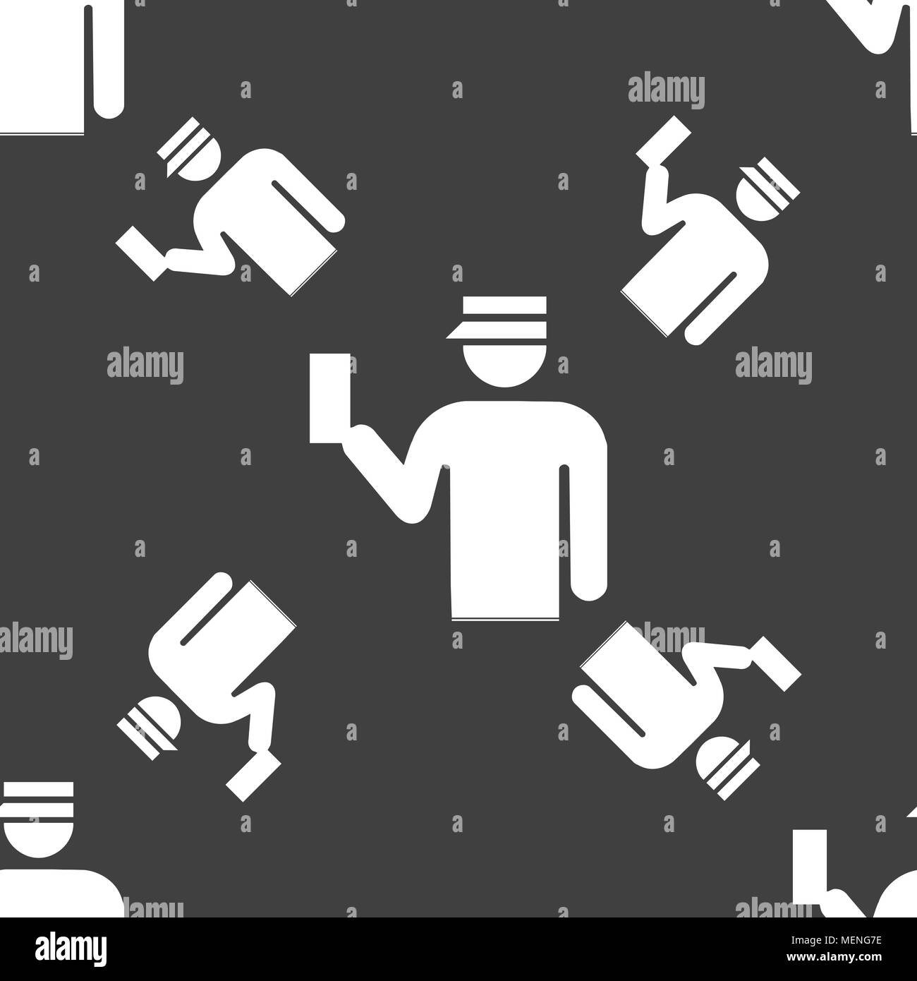 Inspector icon sign. Seamless pattern on a gray background. Vector ...