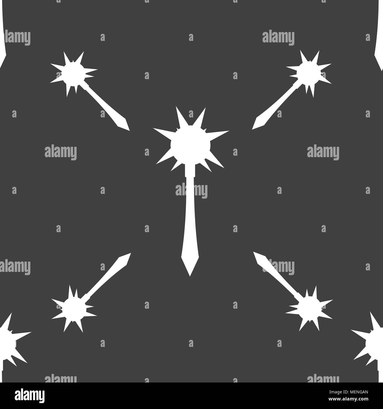 Mace icon sign. Seamless pattern on a gray background. Vector ...