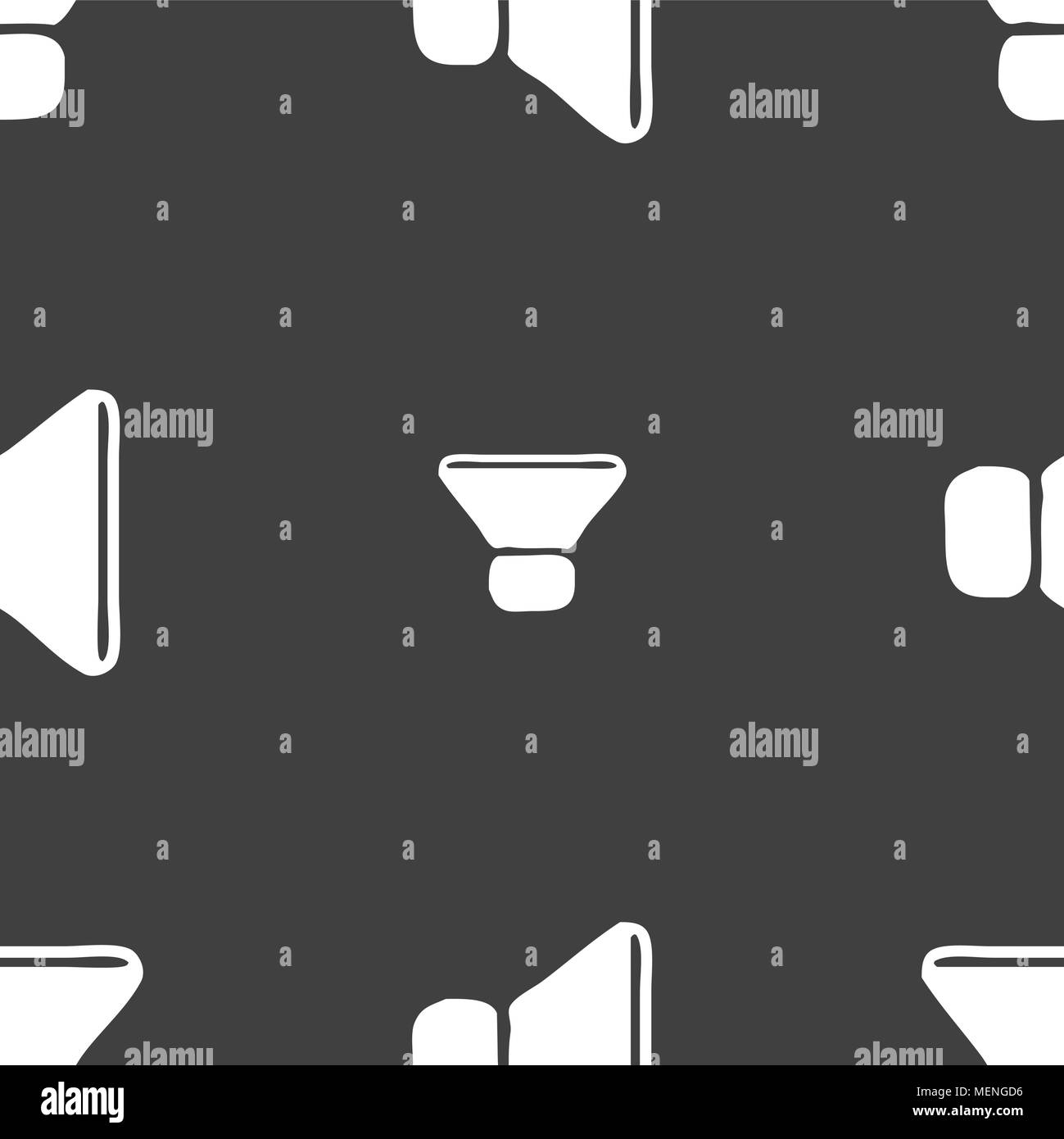 volume, sound icon sign. Seamless pattern on a gray background. Vector ...