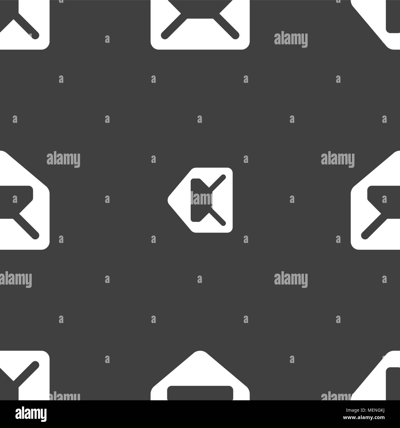 Mail, envelope, letter icon sign. Seamless pattern on a gray background ...