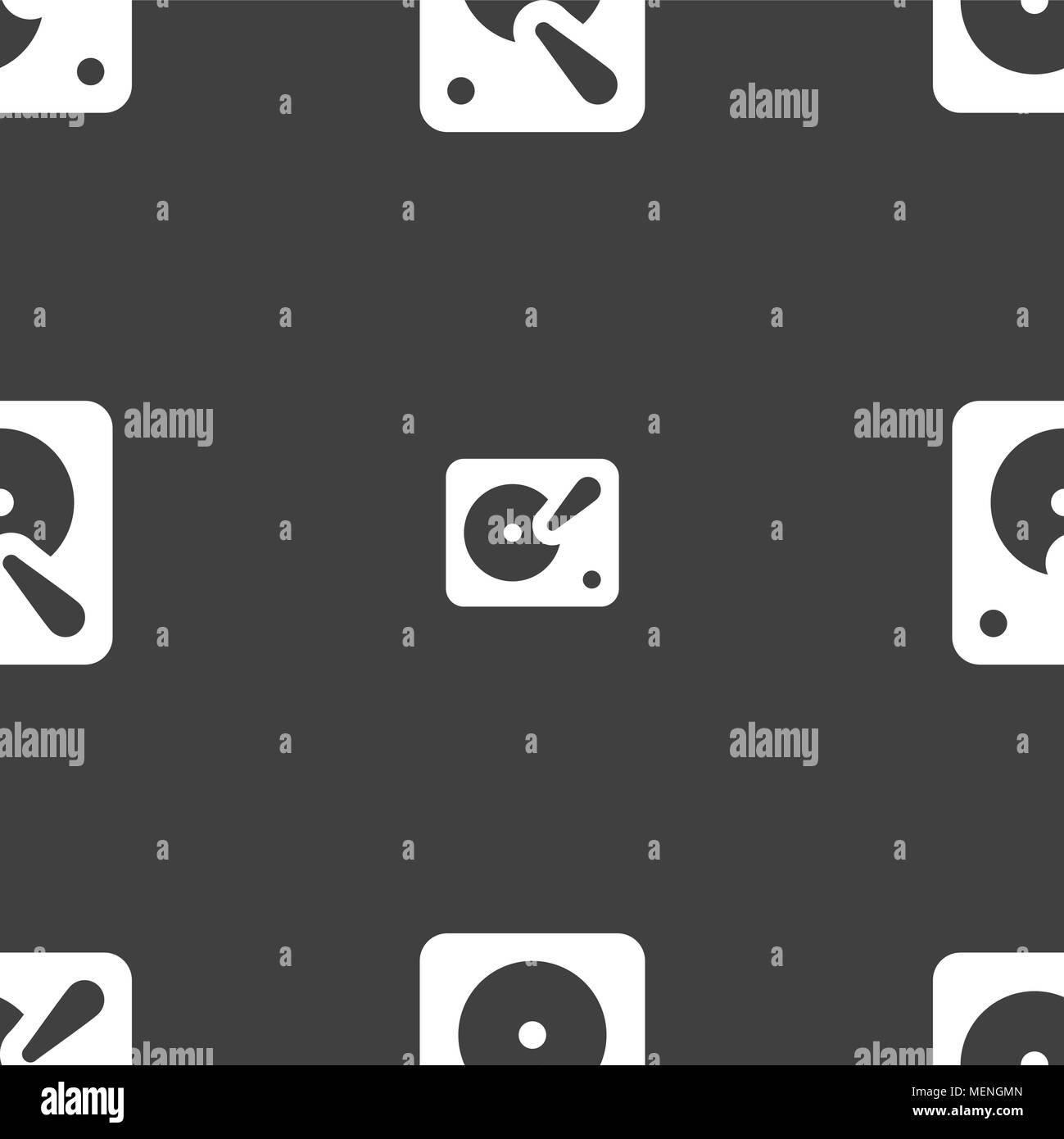 hard disk icon sign. Seamless pattern on a gray background. Vector ...