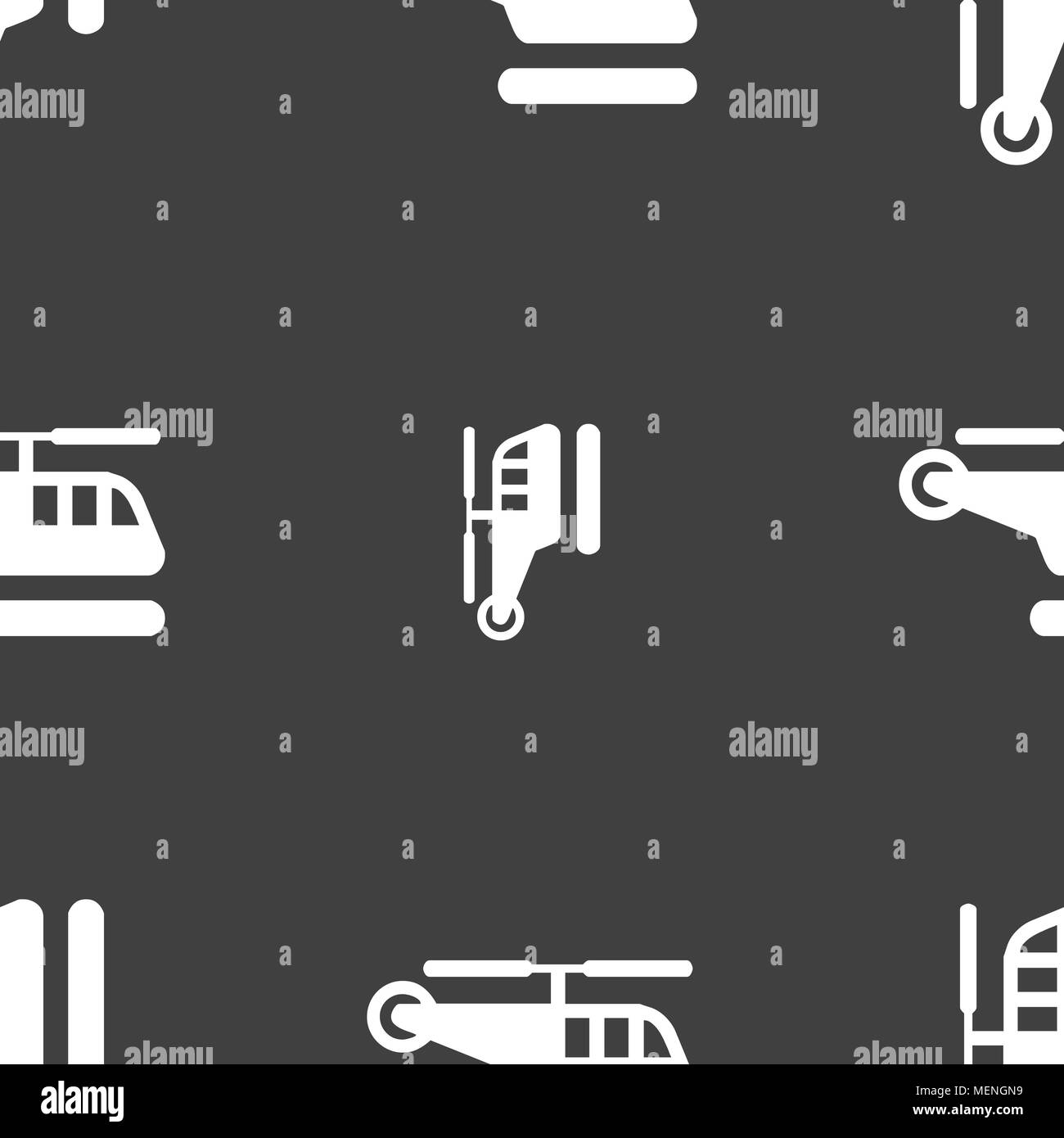 helicopter icon sign. Seamless pattern on a gray background. Vector ...