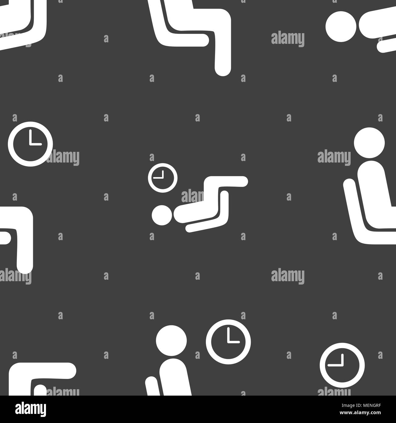 waiting icon sign. Seamless pattern on a gray background. Vector ...