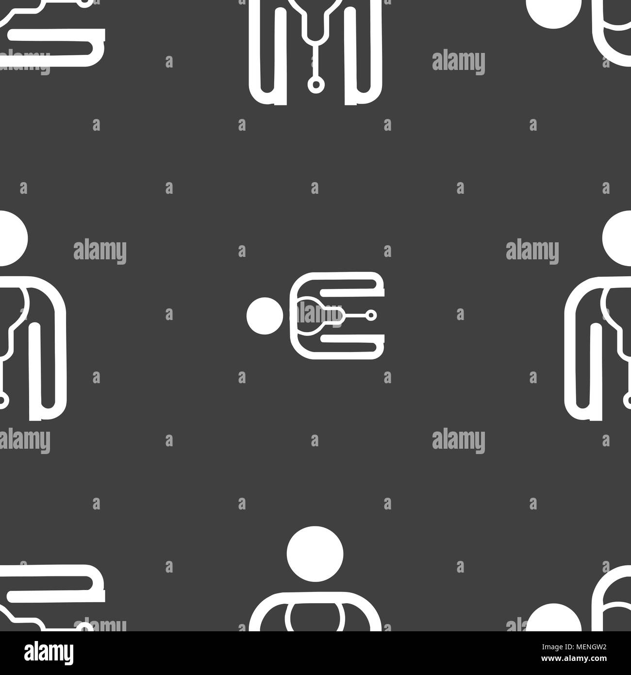doctor icon sign. Seamless pattern on a gray background. Vector ...