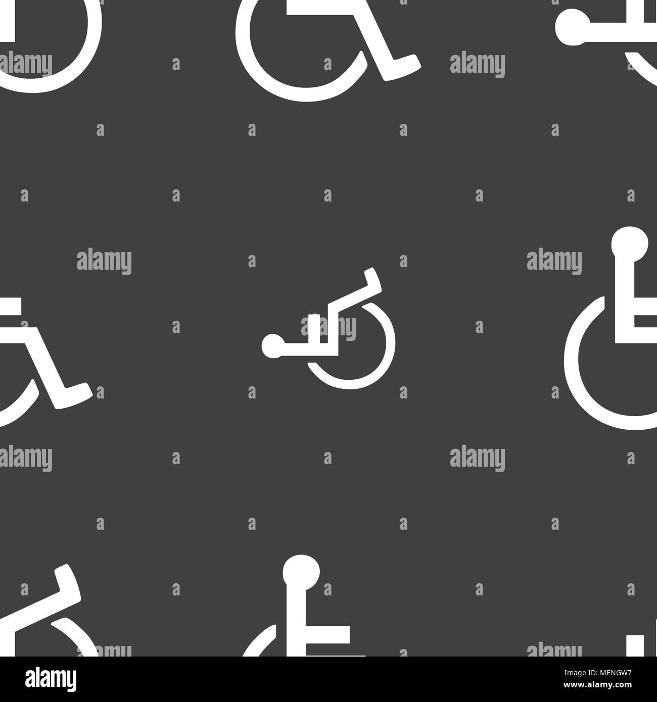 disabled icon sign. Seamless pattern on a gray background. Vector ...
