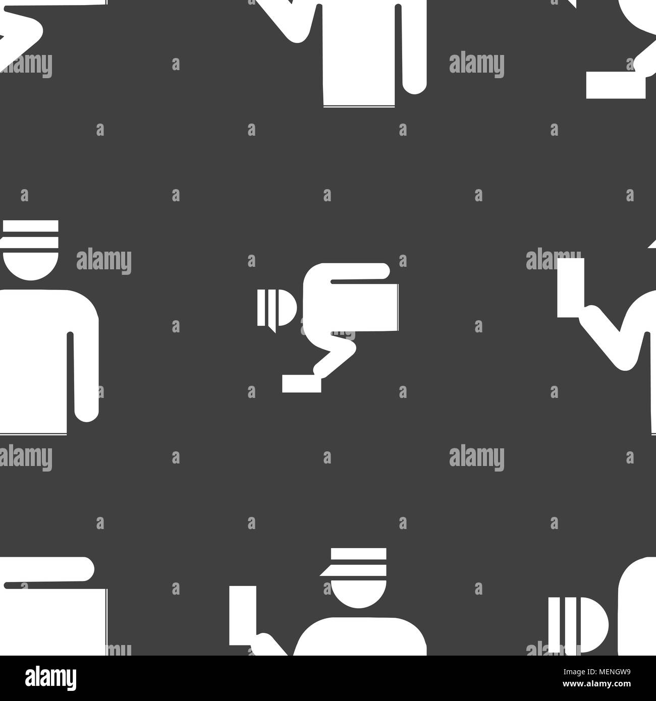 Inspector icon sign. Seamless pattern on a gray background. Vector ...