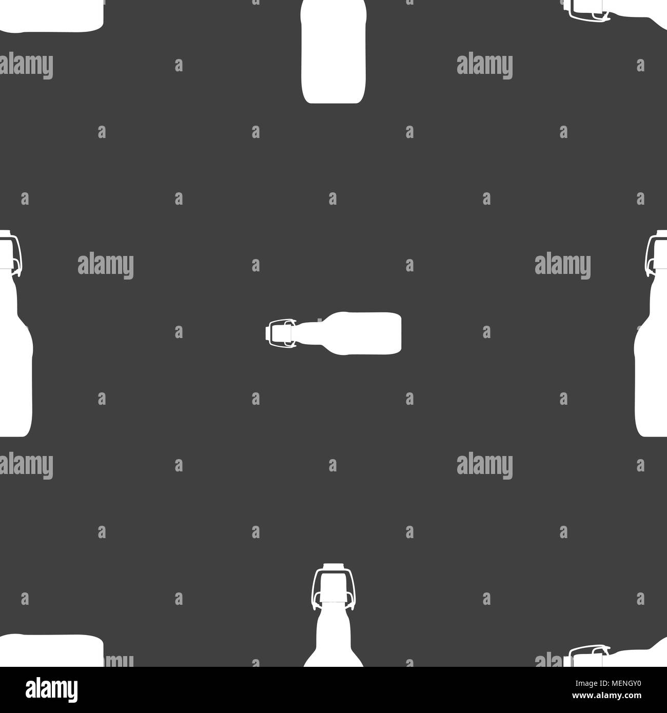 bottle icon sign. Seamless pattern on a gray background. Vector ...