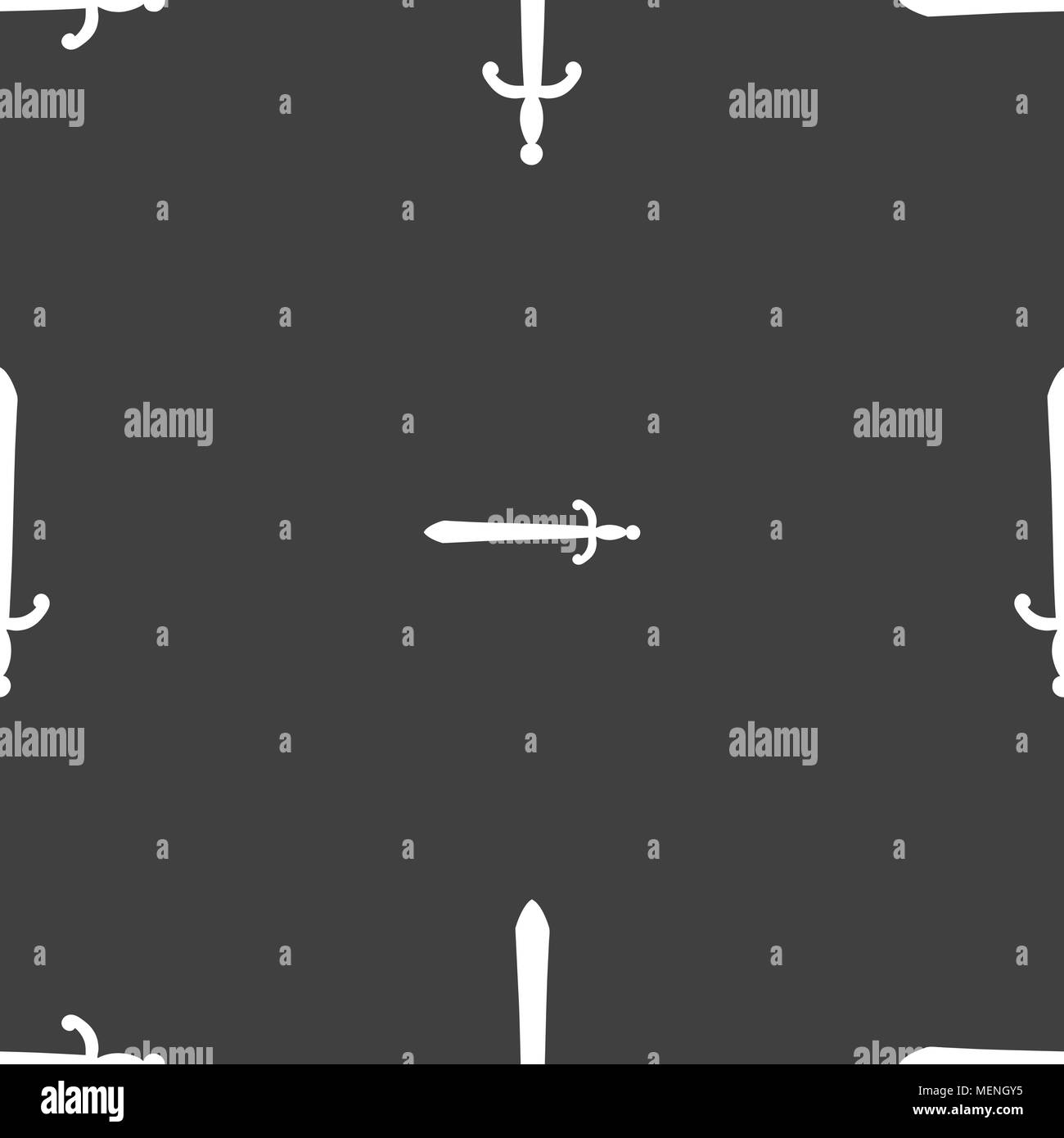 the sword icon sign. Seamless pattern on a gray background. Vector ...
