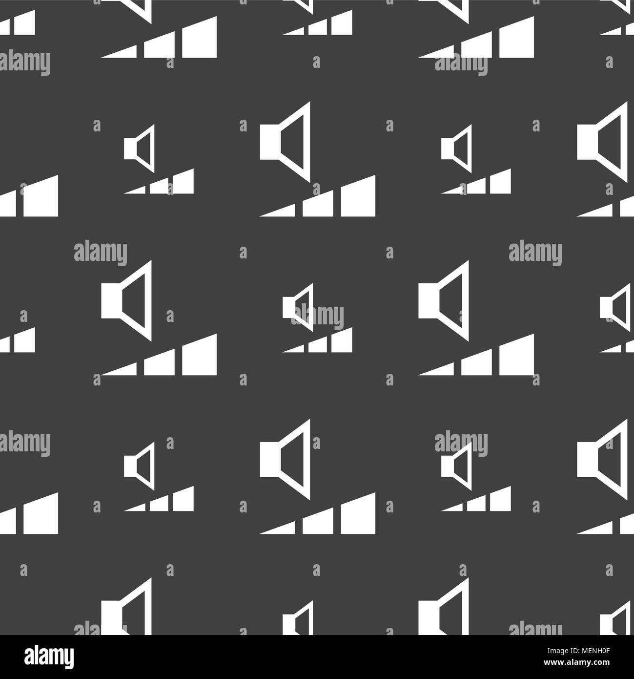 volume, sound icon sign. Seamless pattern on a gray background. Vector ...