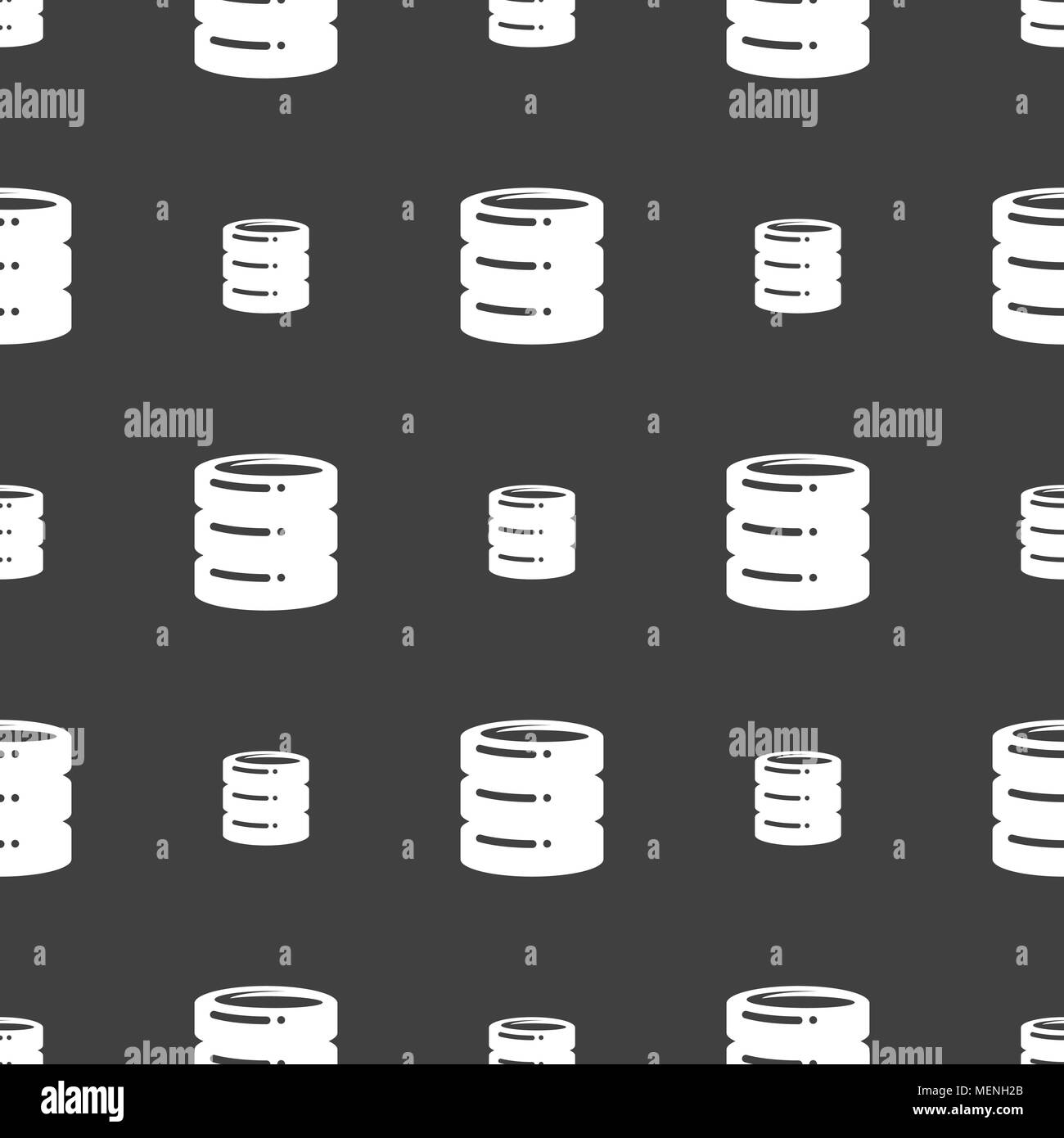 hard drive date base icon sign. Seamless pattern on a gray background ...