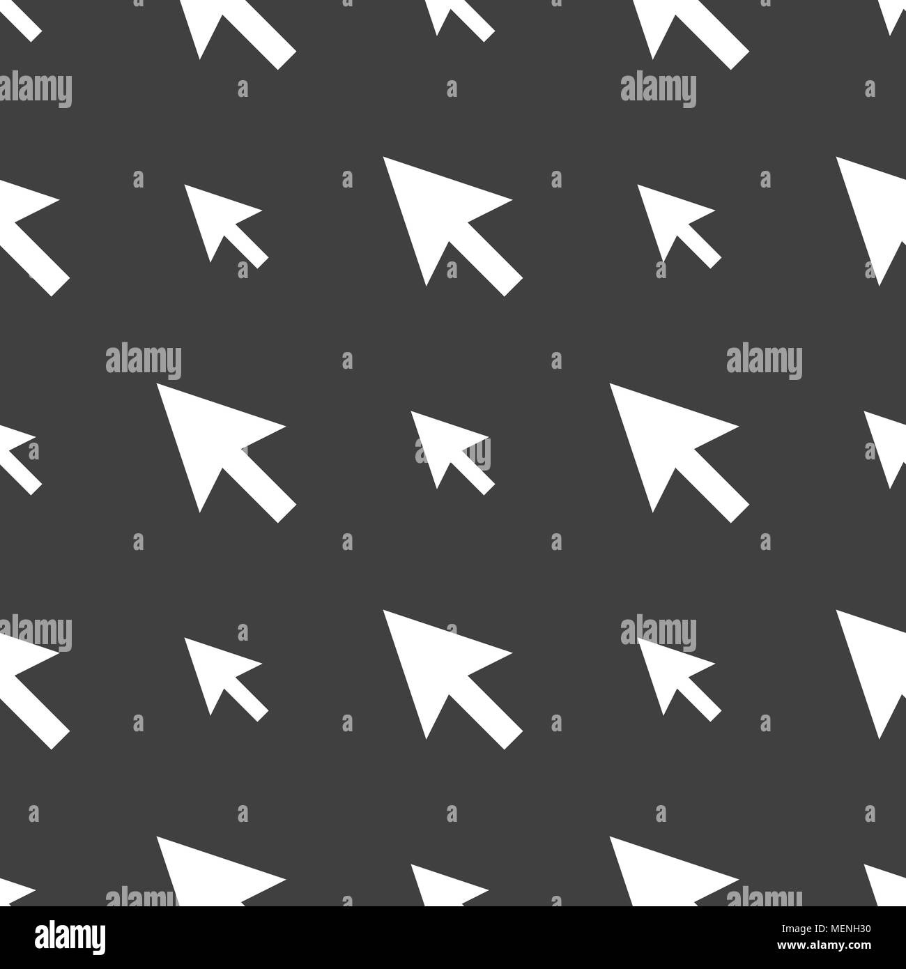 arrow cursor, computer mouse icon sign. Seamless pattern on a gray ...