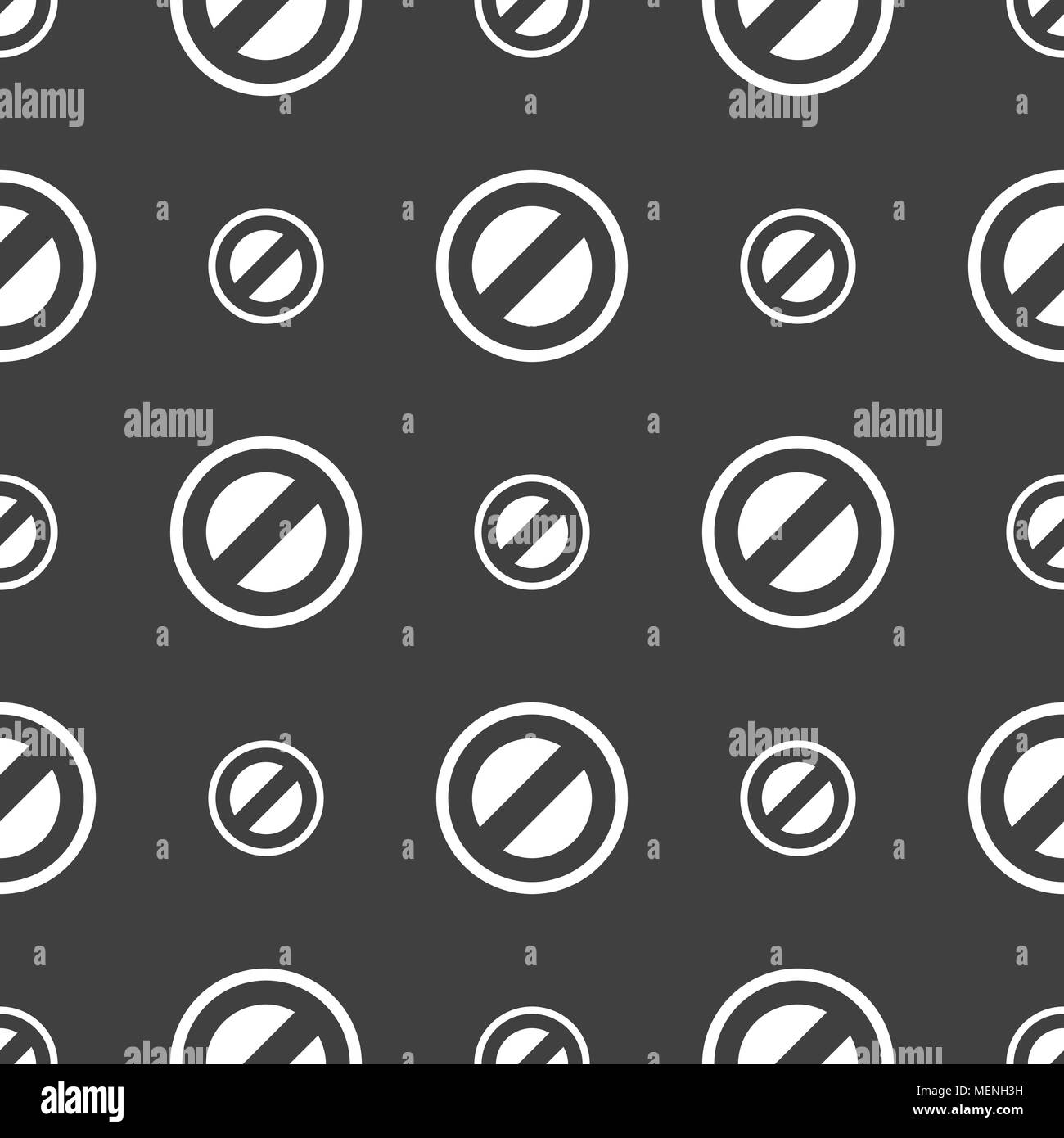 Cancel icon sign. Seamless pattern on a gray background. Vector ...
