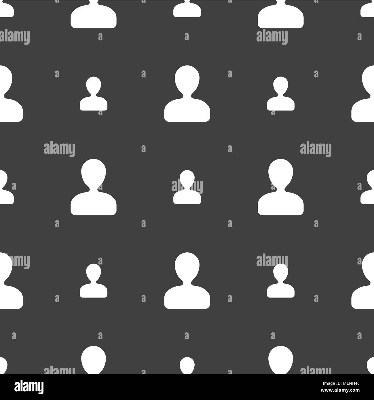 male silhouette icon sign. Seamless pattern on a gray background ...