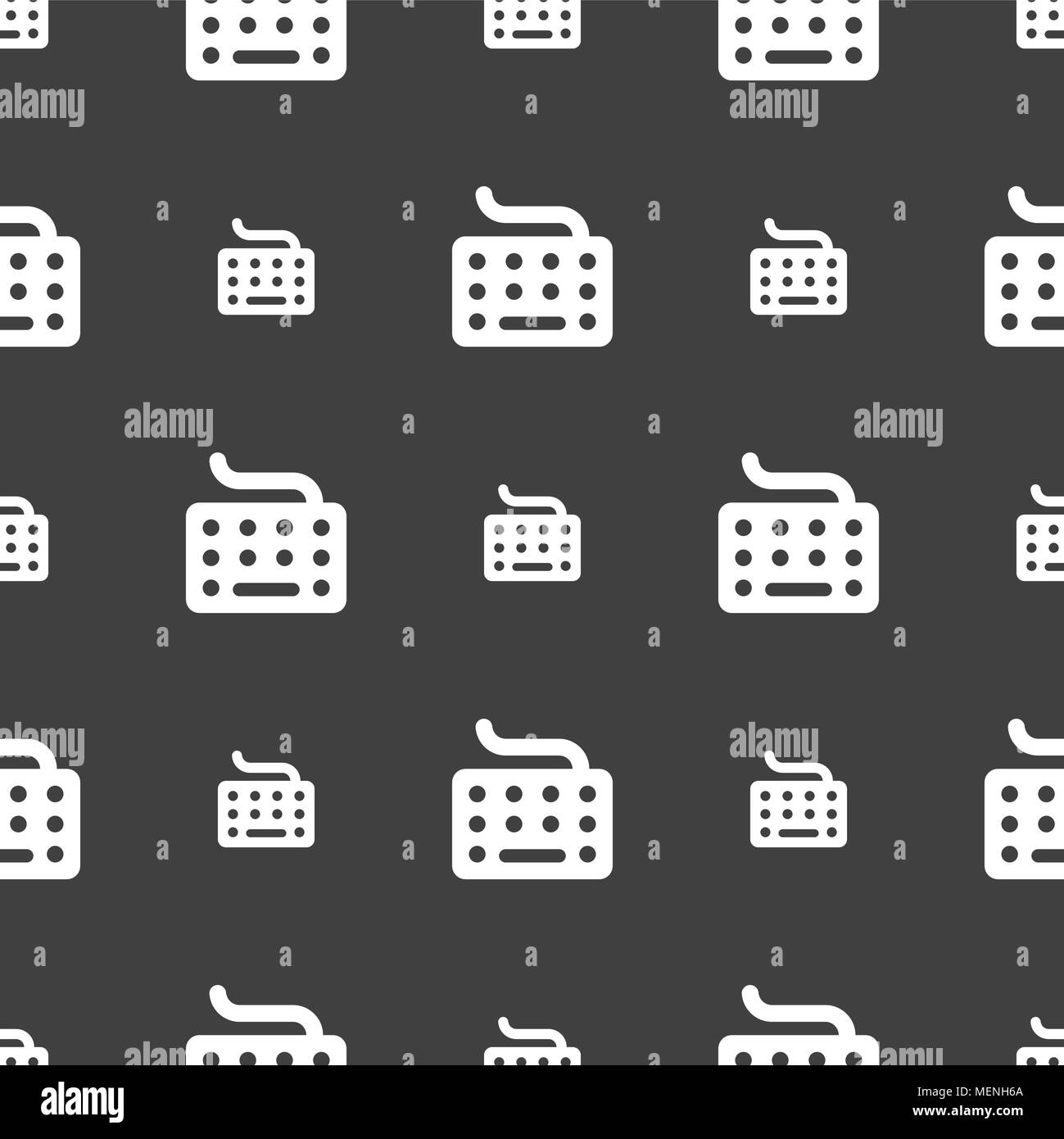 keyboard icon sign. Seamless pattern on a gray background. Vector ...