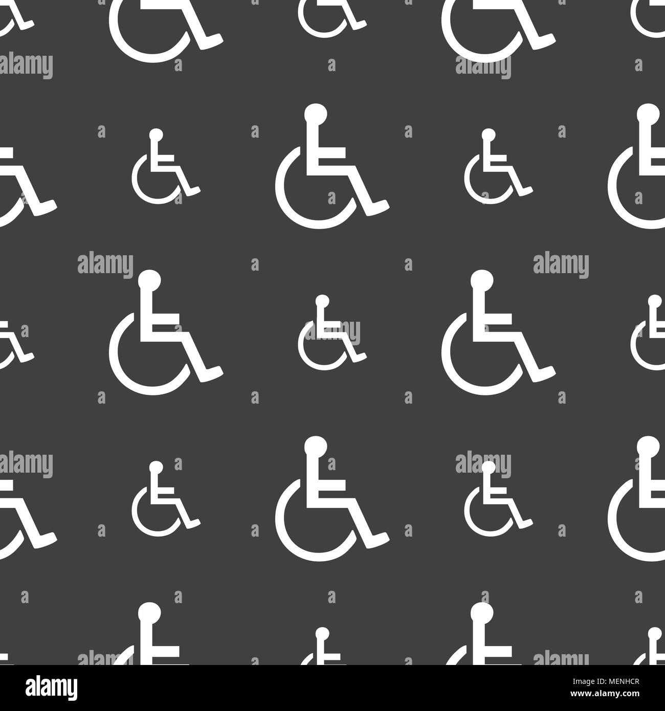 disabled icon sign. Seamless pattern on a gray background. Vector ...