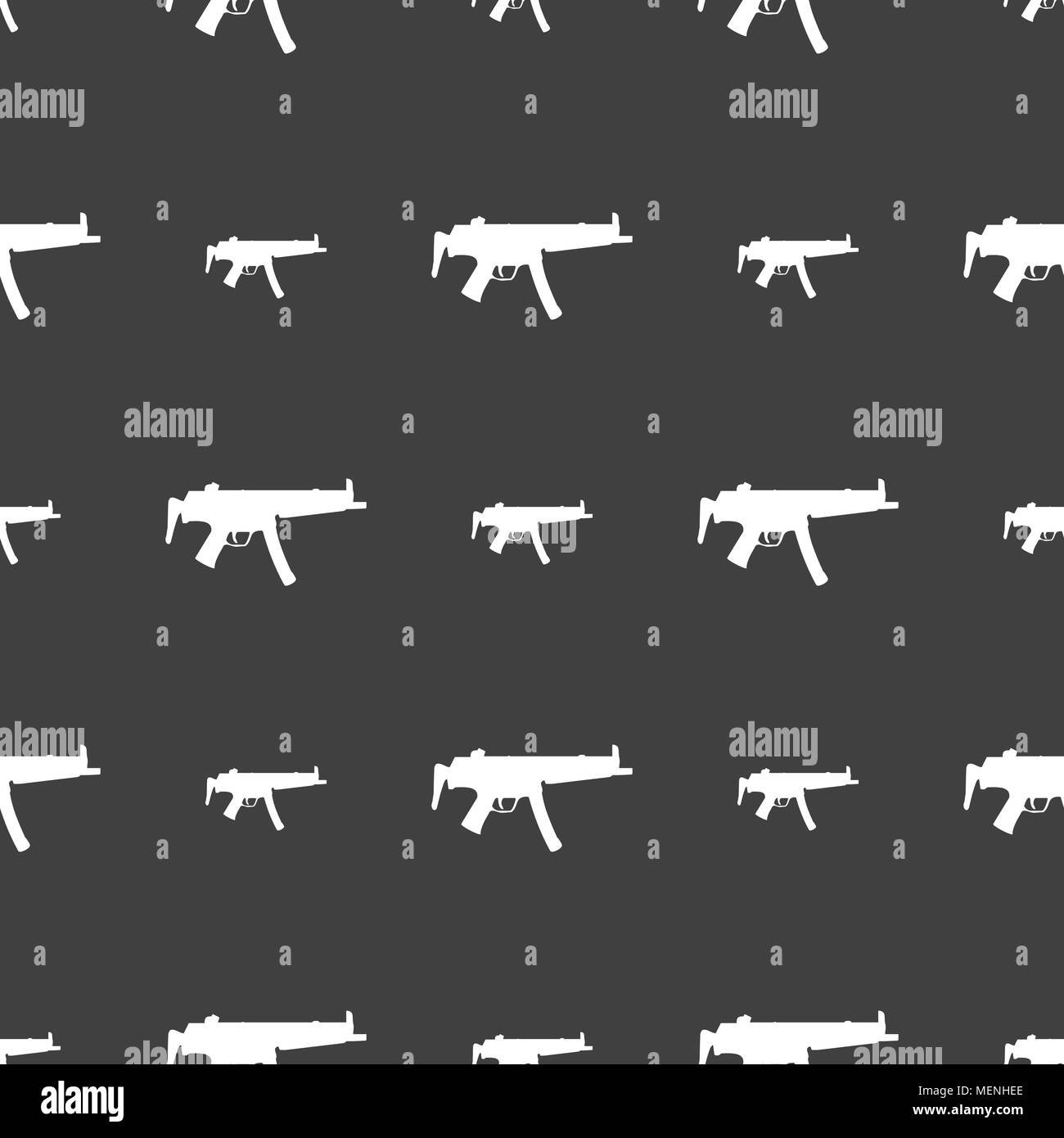 machine gun icon sign. Seamless pattern on a gray background. Vector ...