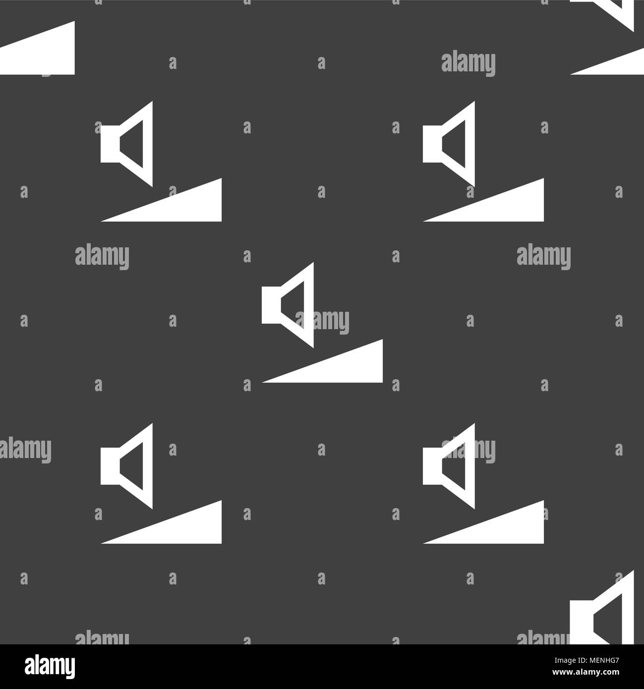 volume, sound icon sign. Seamless pattern on a gray background. Vector ...
