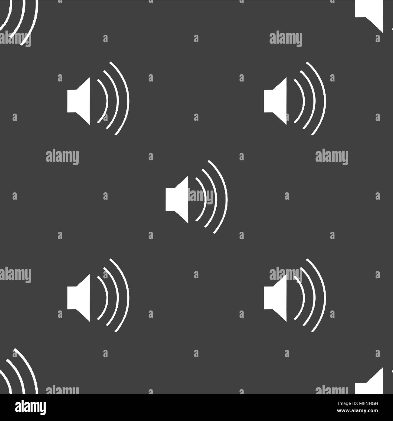 volume, sound icon sign. Seamless pattern on a gray background. Vector ...