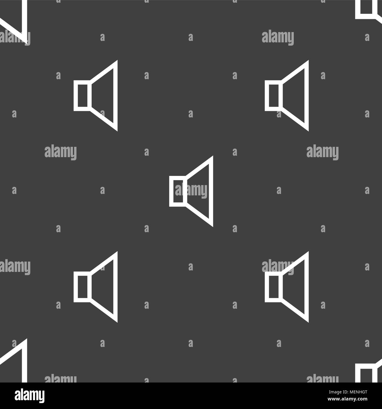 volume, sound icon sign. Seamless pattern on a gray background. Vector ...