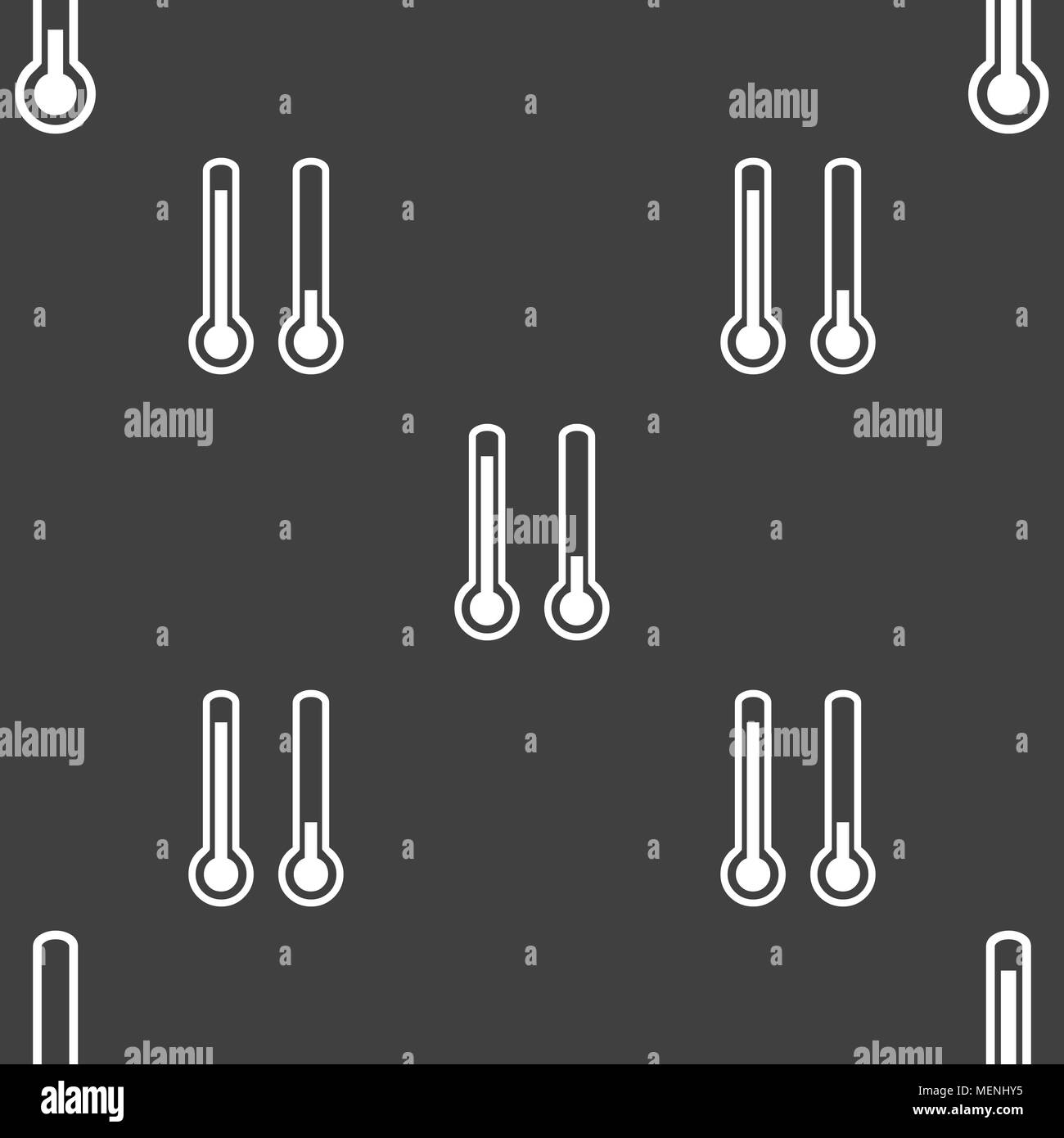 thermometer temperature icon sign. Seamless pattern on a gray ...