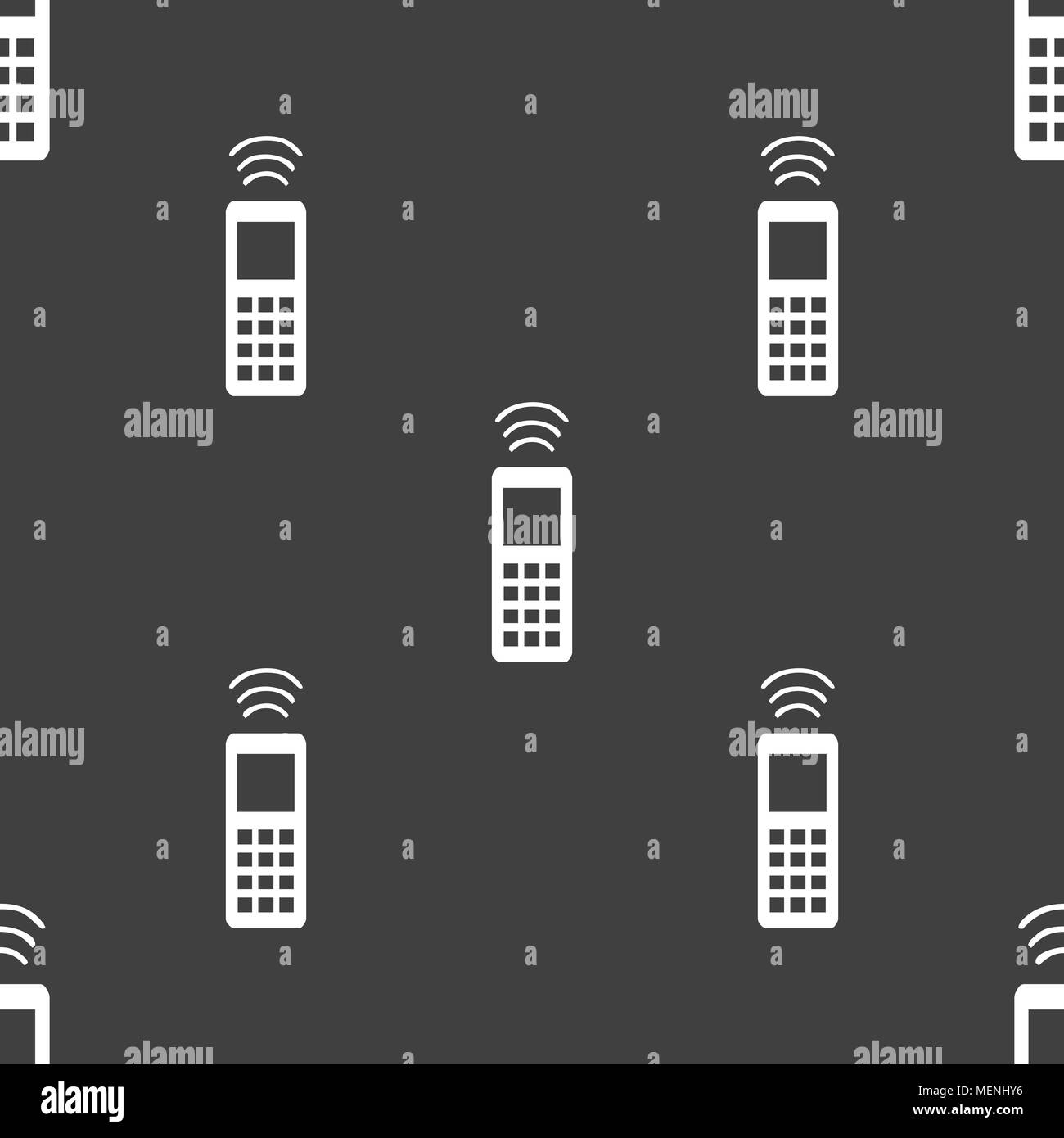 the remote control icon sign. Seamless pattern on a gray background ...