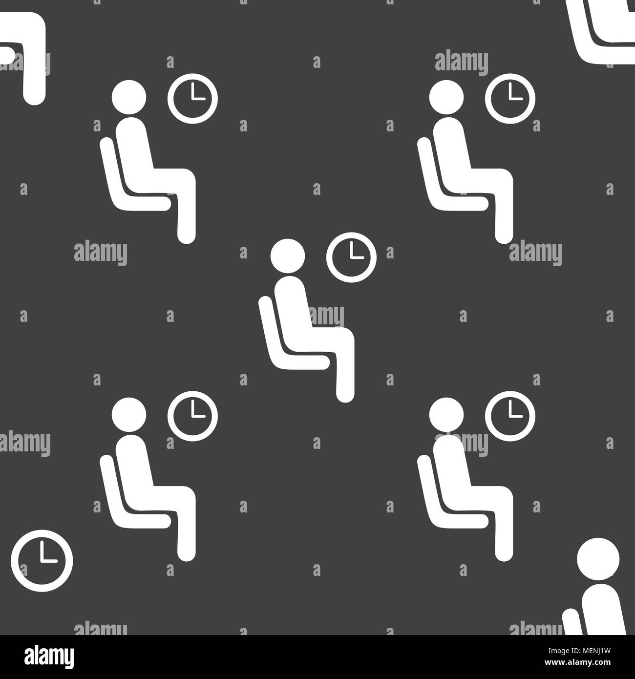 waiting icon sign. Seamless pattern on a gray background. Vector ...