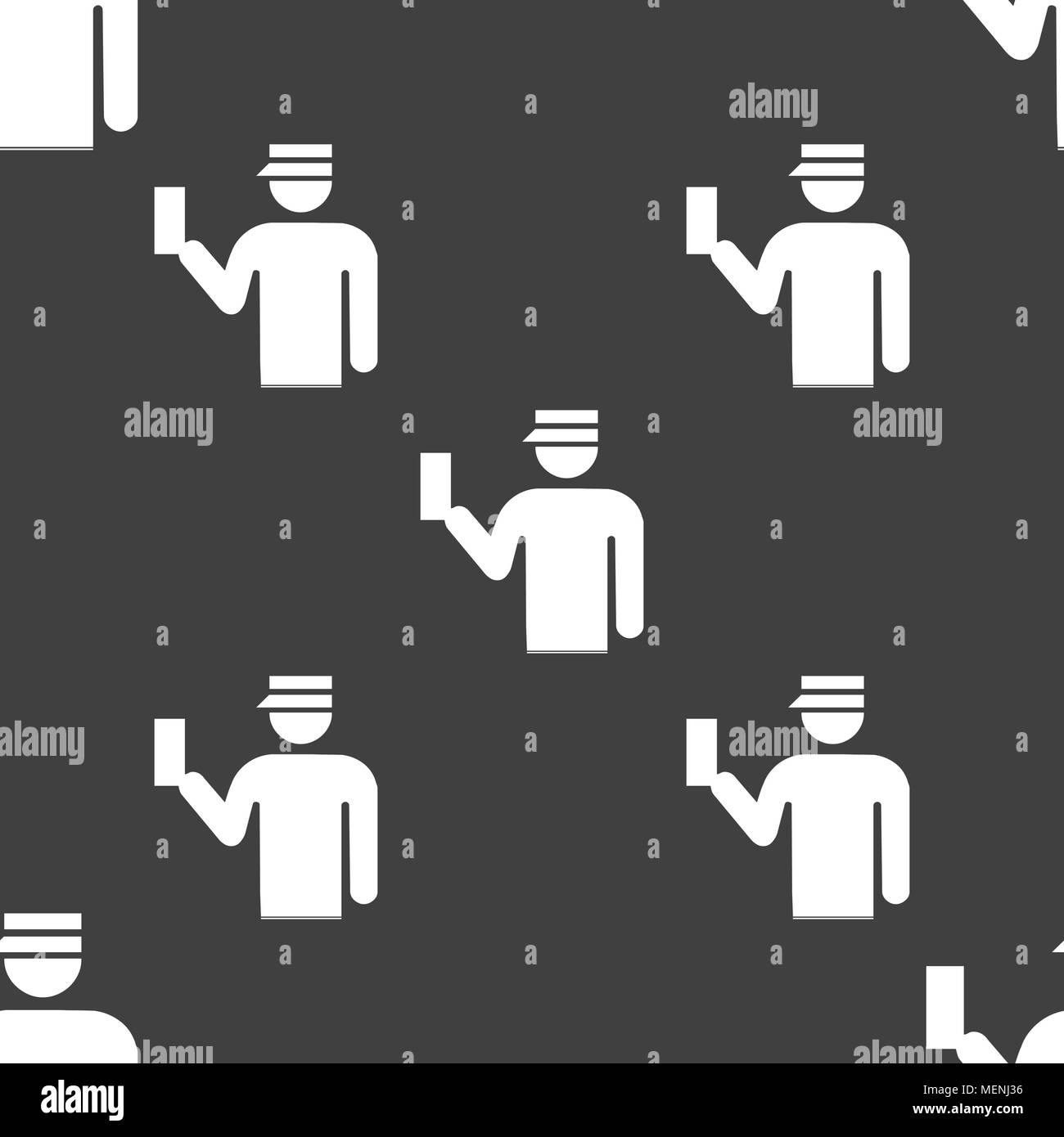 Inspector icon sign. Seamless pattern on a gray background. Vector ...