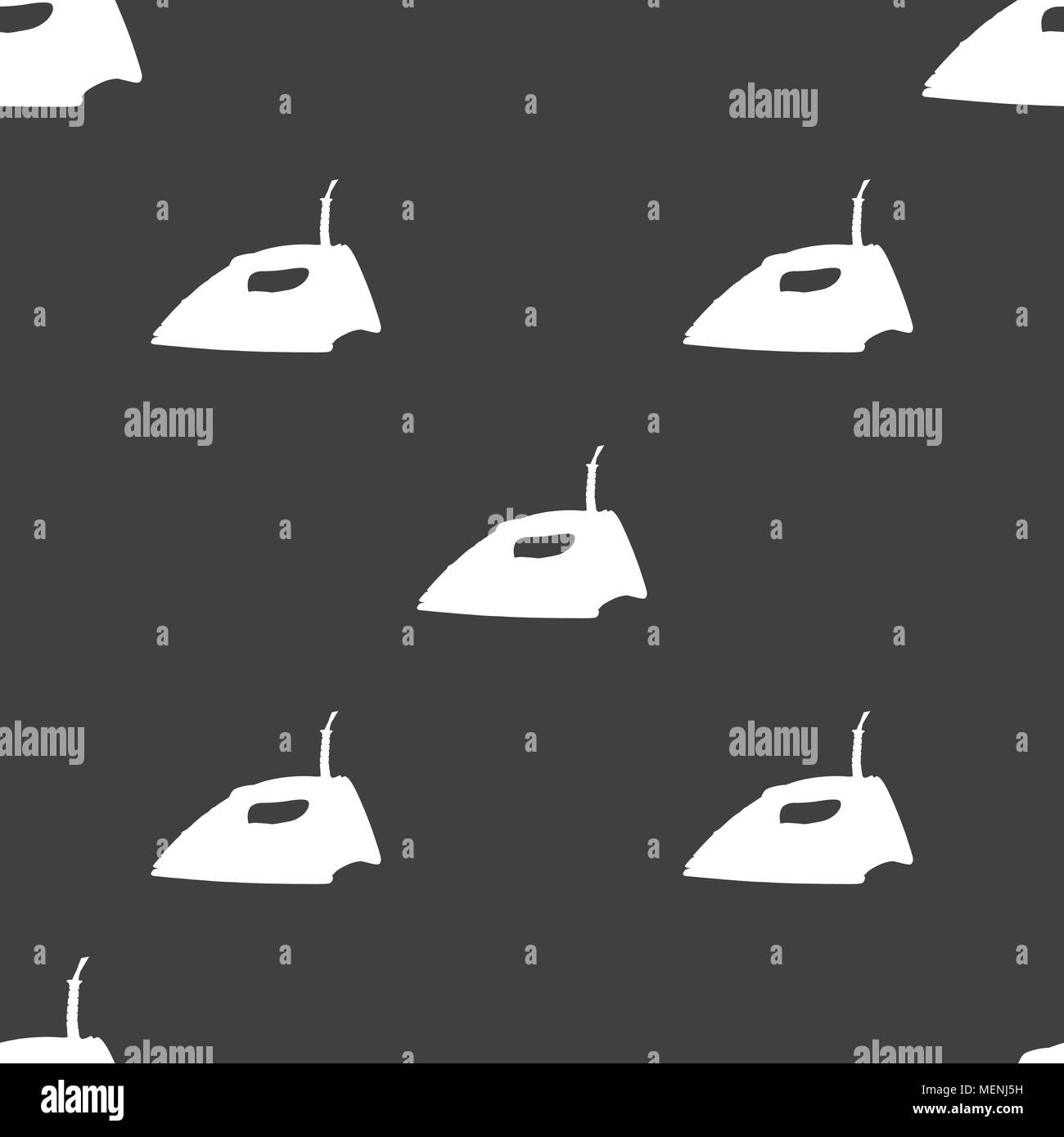 Iron icon sign. Seamless pattern on a gray background. Vector ...