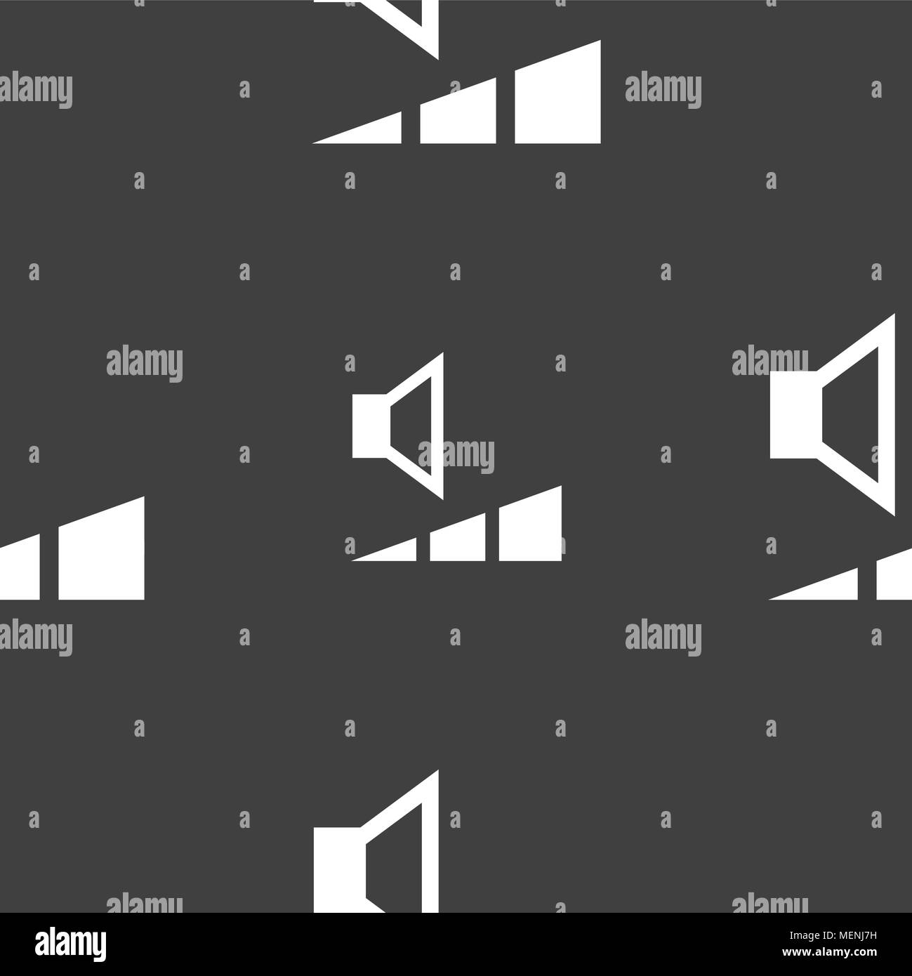 volume, sound icon sign. Seamless pattern on a gray background. Vector ...