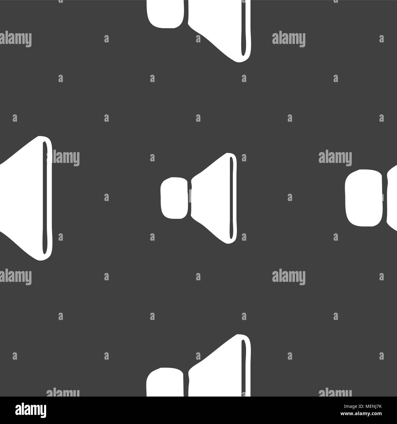 volume, sound icon sign. Seamless pattern on a gray background. Vector ...