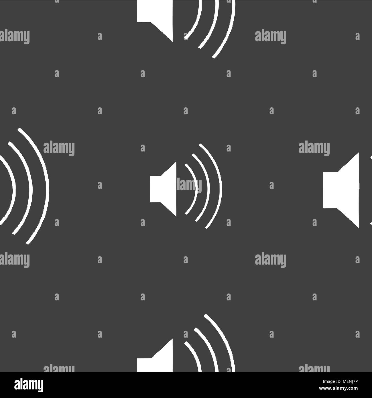 volume, sound icon sign. Seamless pattern on a gray background. Vector ...
