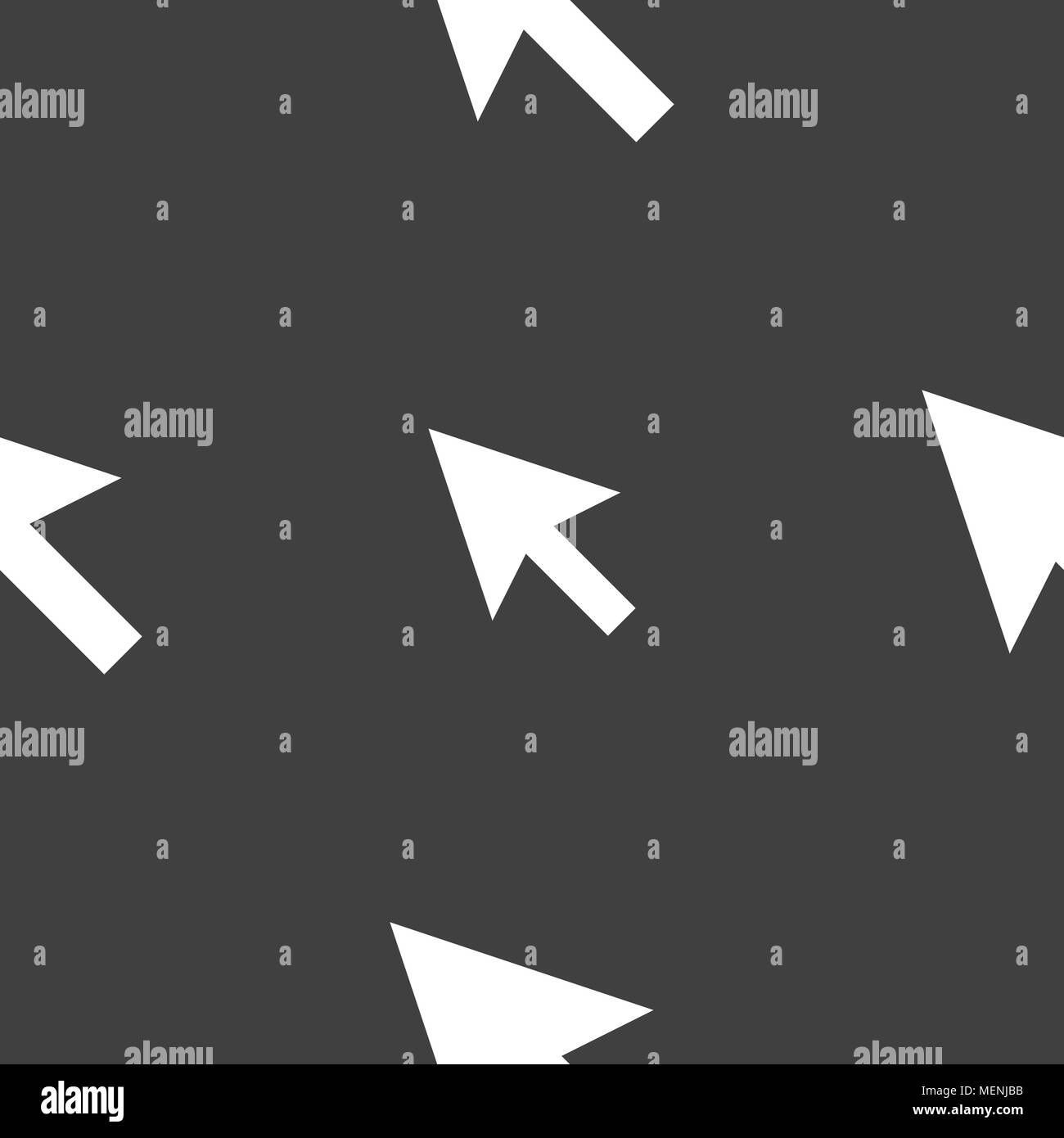 arrow cursor, computer mouse icon sign. Seamless pattern on a gray ...