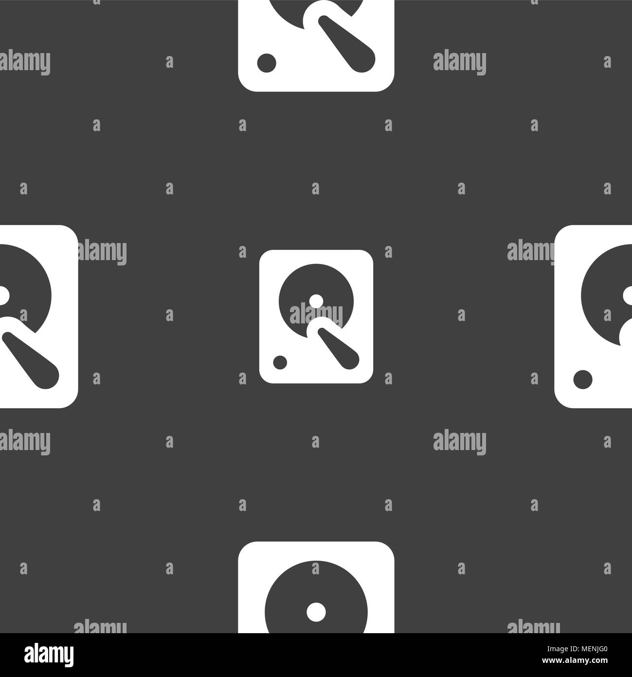 hard disk icon sign. Seamless pattern on a gray background. Vector ...
