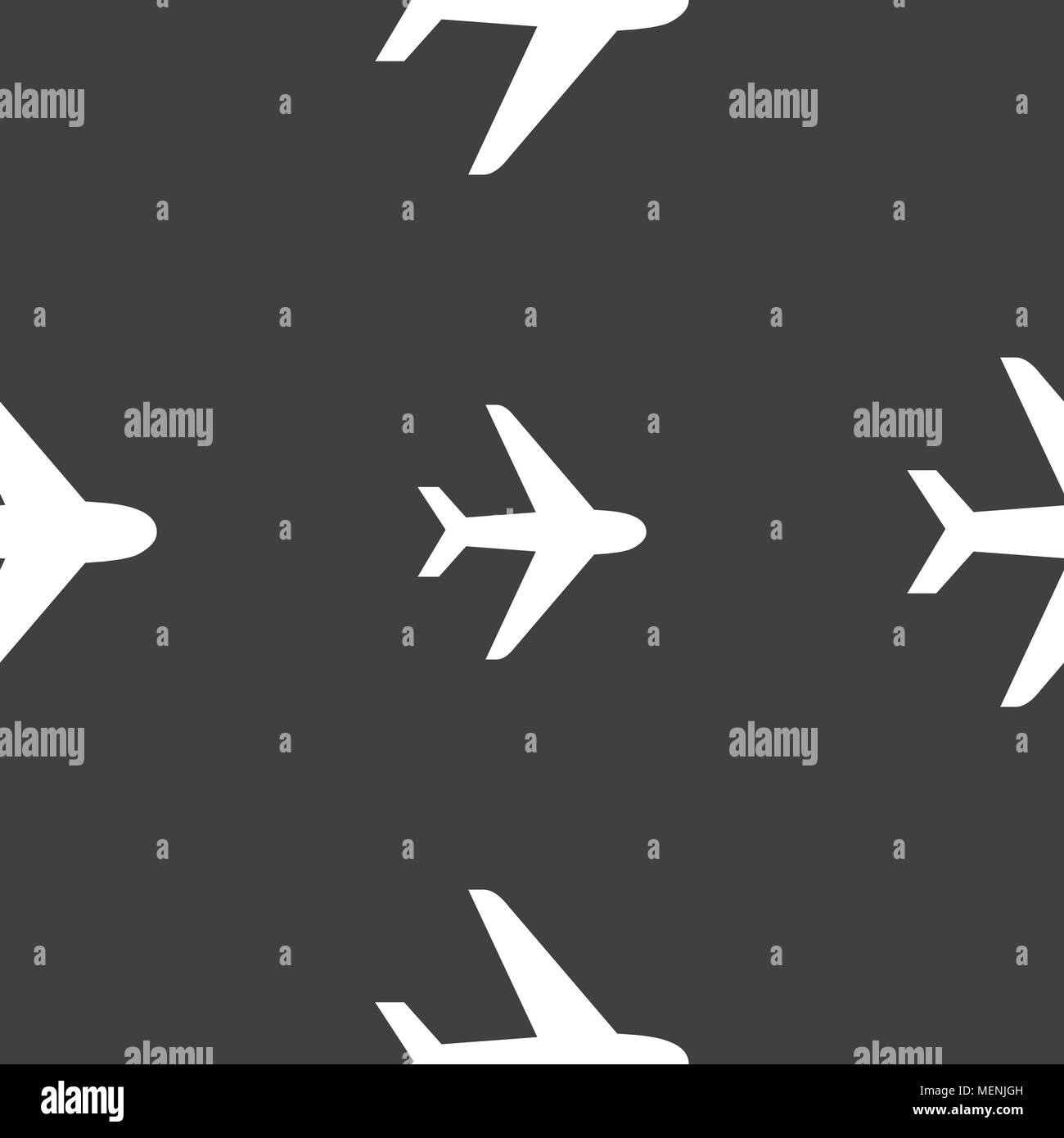 Plane icon sign. Seamless pattern on a gray background. Vector ...