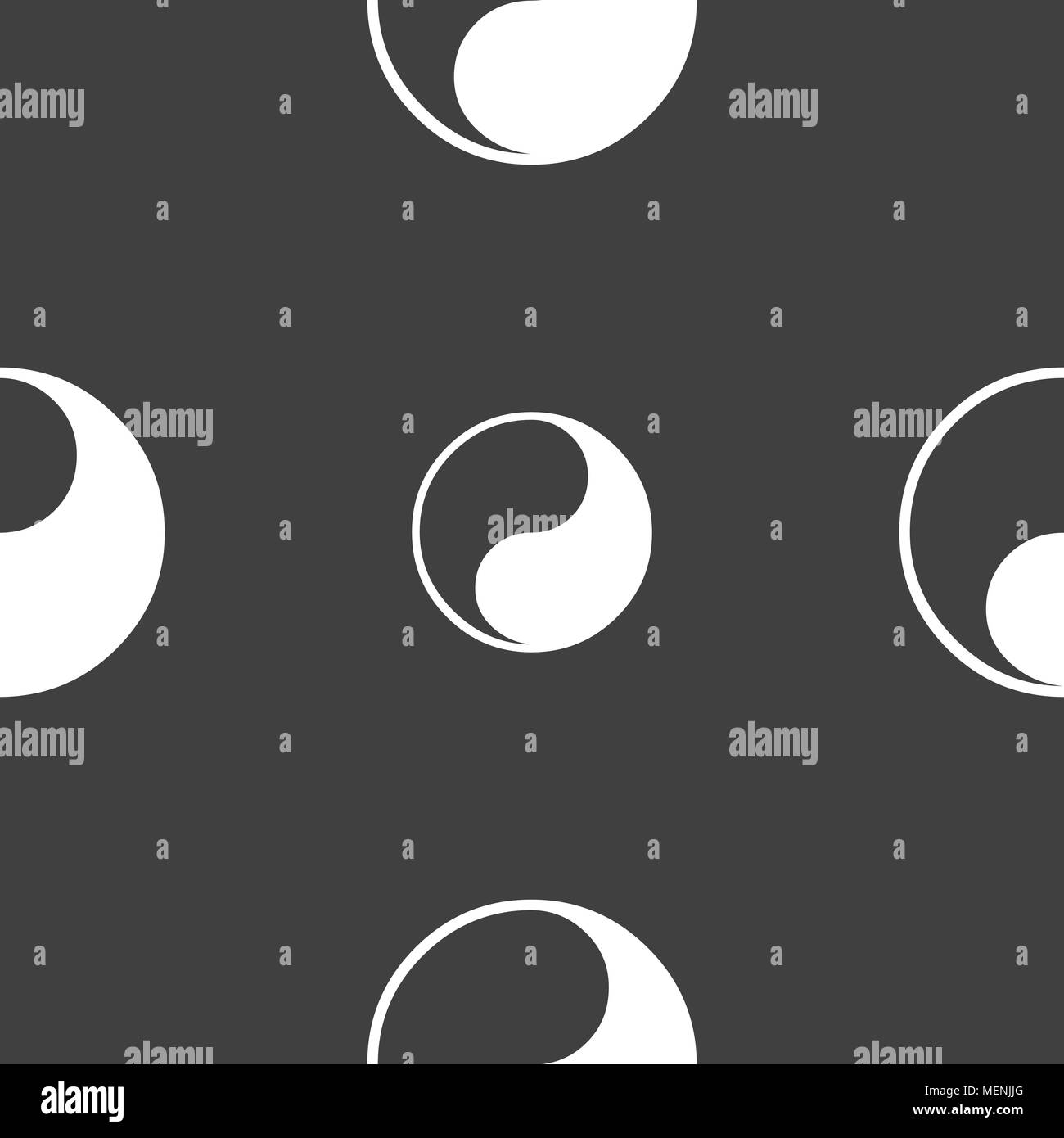 Yin Yang icon sign. Seamless pattern on a gray background. Vector ...