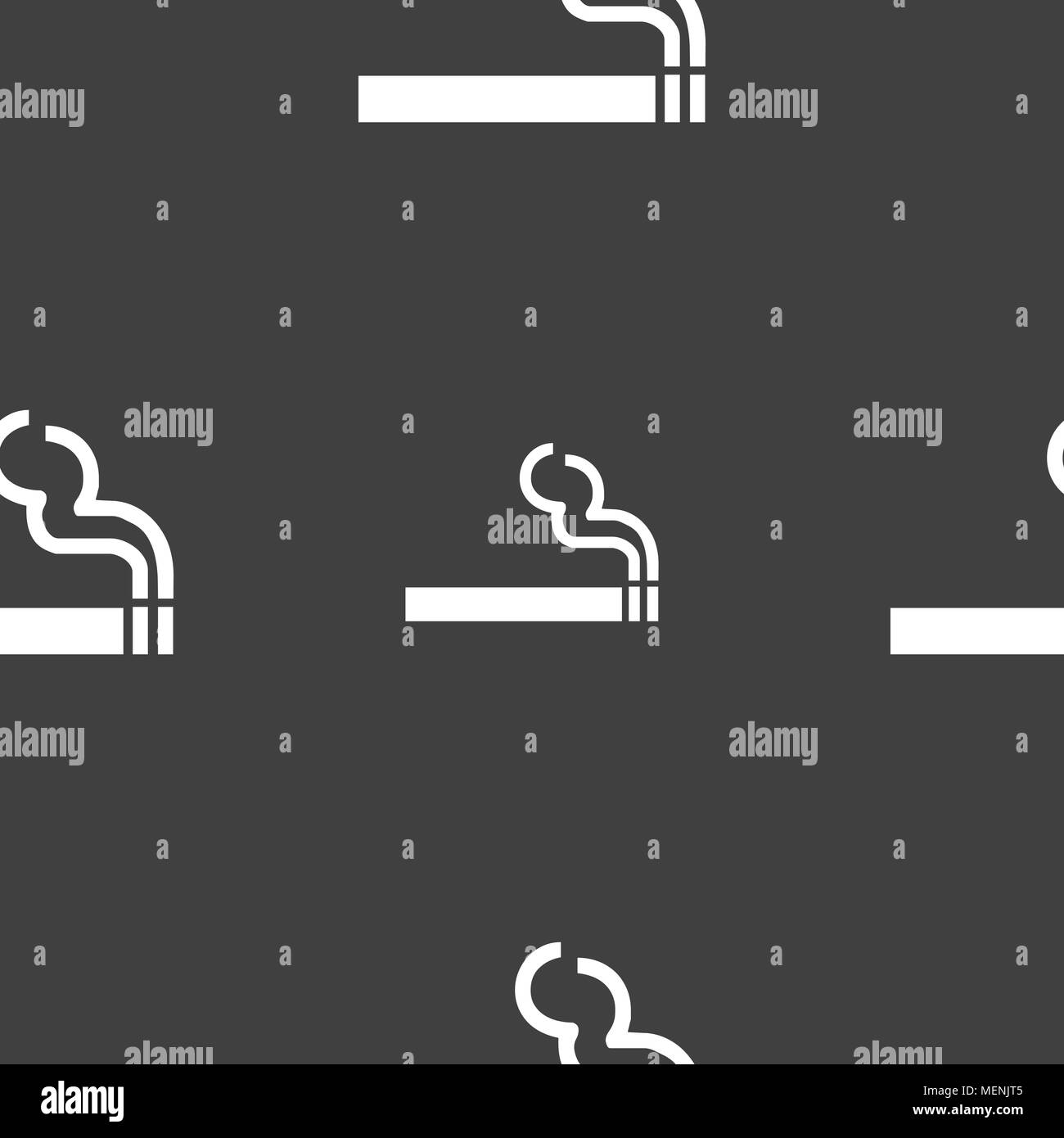 cigarette smoke icon sign. Seamless pattern on a gray background ...