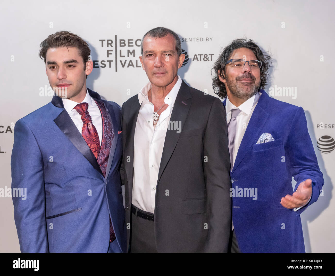New York, NY, USA - April 20, 2018: Alex Rich, Antonio Banderas, Ken ...