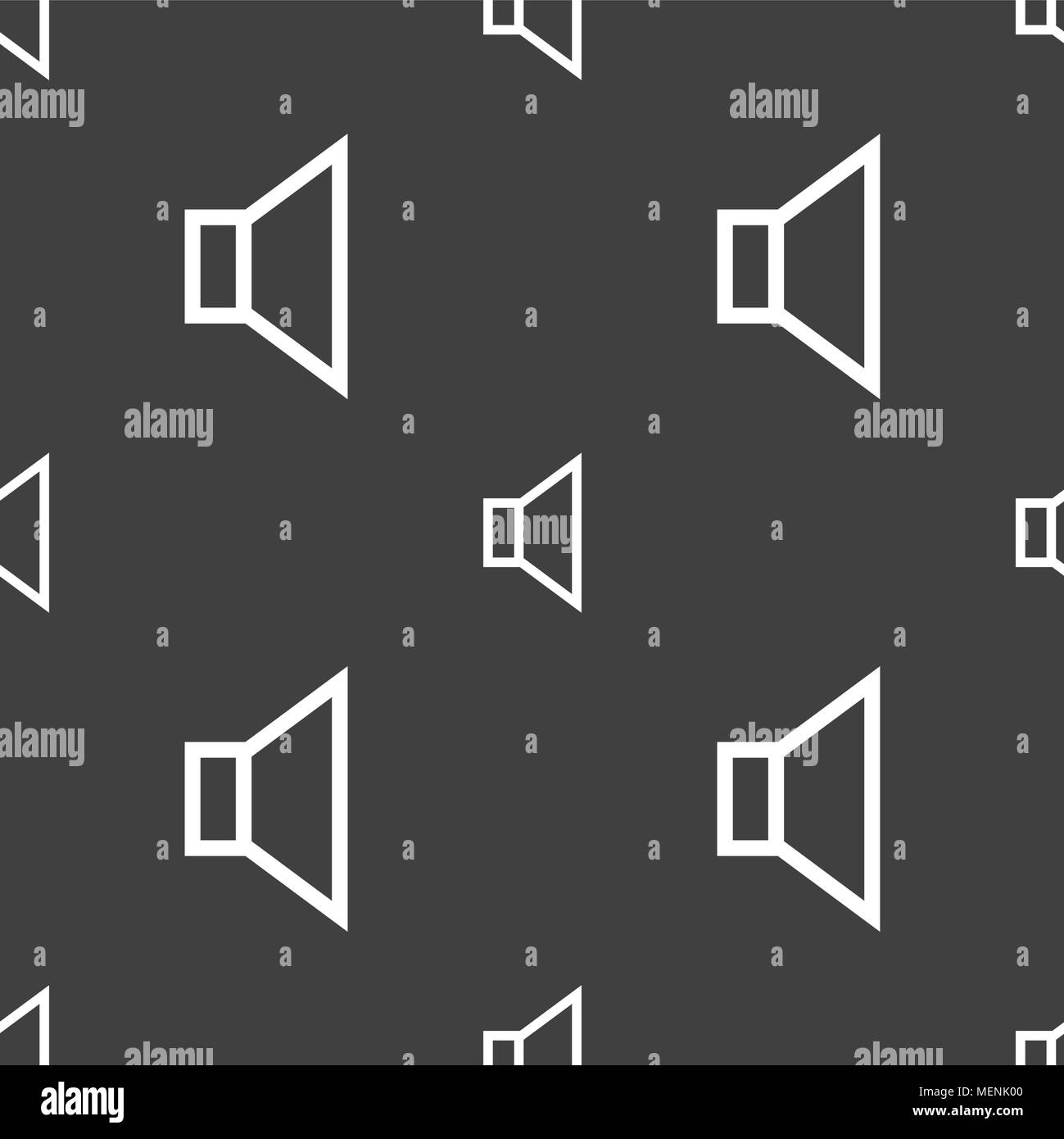 volume, sound icon sign. Seamless pattern on a gray background. Vector ...