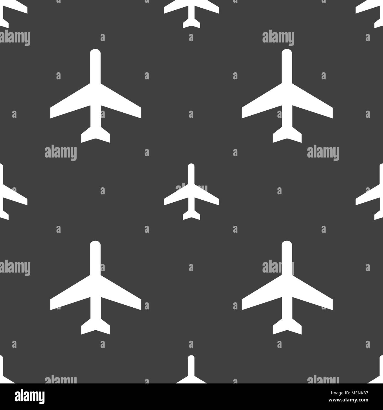 airplane icon sign. Seamless pattern on a gray background. Vector ...